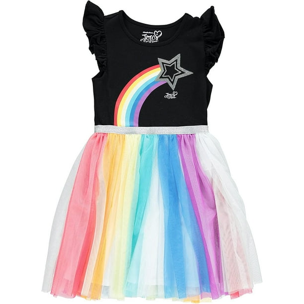 JoJo Siwa One Size Girls Beautiful Rainbow Star Glitter Tutu Skirt ...