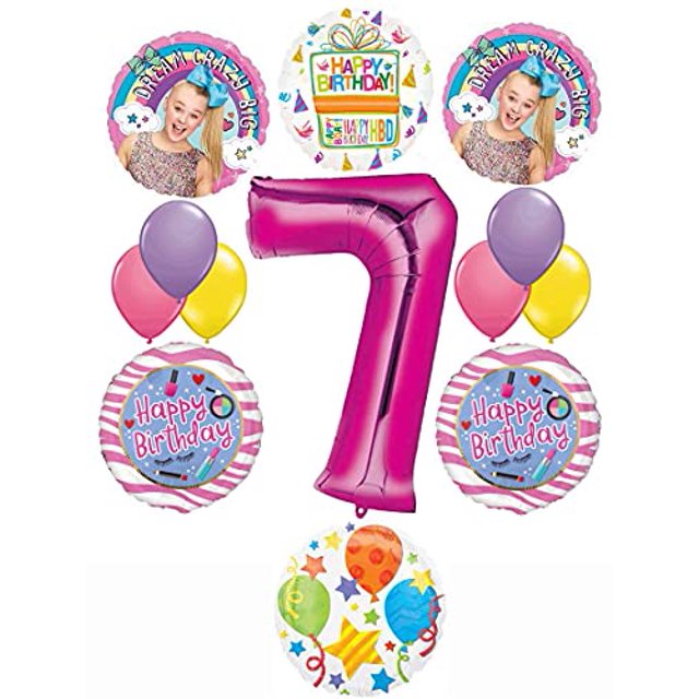 JoJo Siwa Party Supplies 7th Birthday Balloon Bouquet Decorations Dream ...