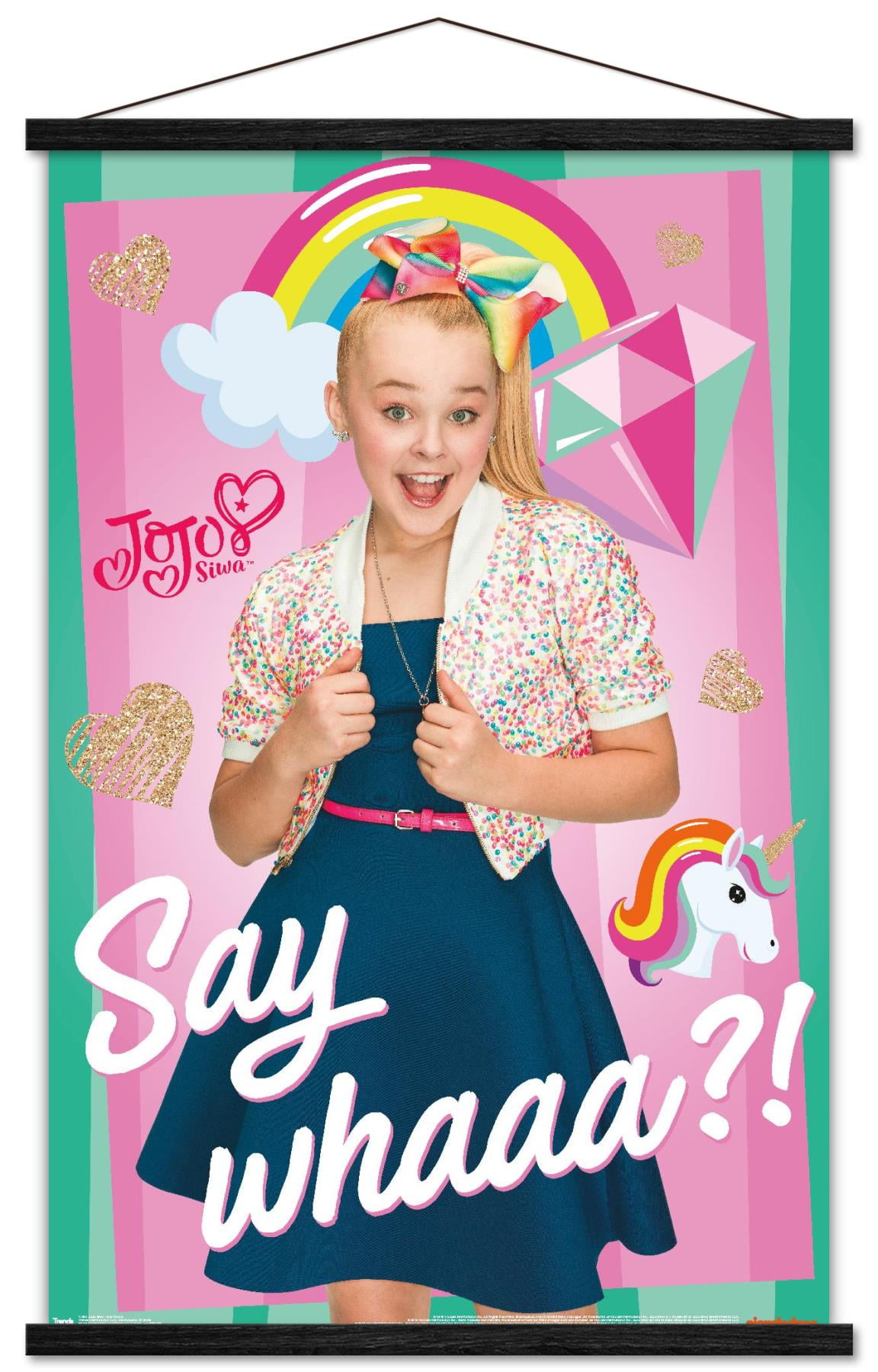 JoJo Siwa - Say Whaa Wall Poster with Wooden Magnetic Frame, 22.375" x ...