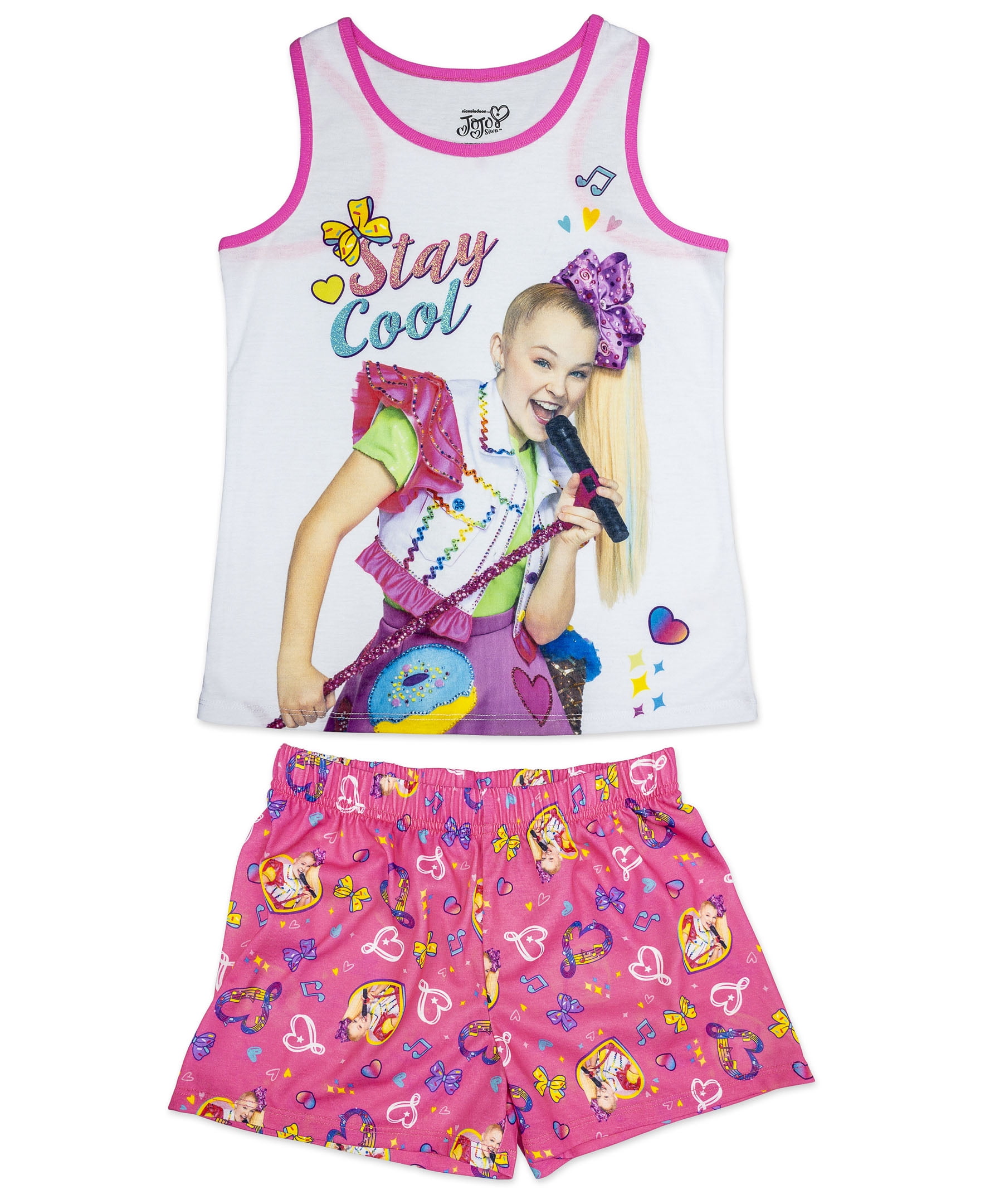 JoJo Siwa Sleeveless Round Neck Rainbow Unicorn Pajamas (Big Girls) 2 ...