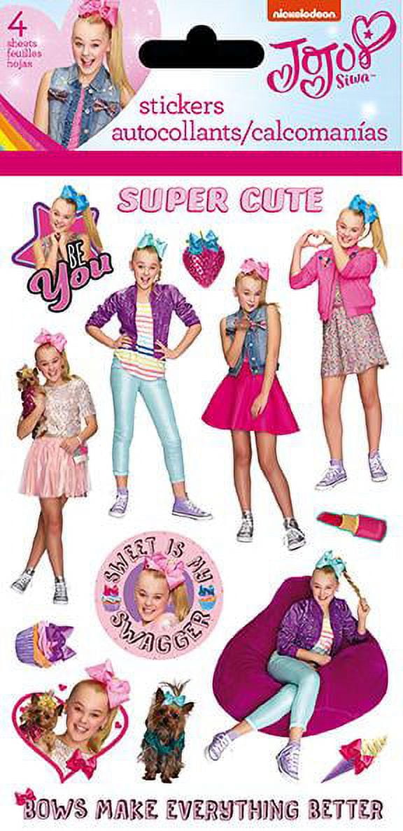 JoJo Siwa Standard Sticker - 4 sheet - Walmart.com