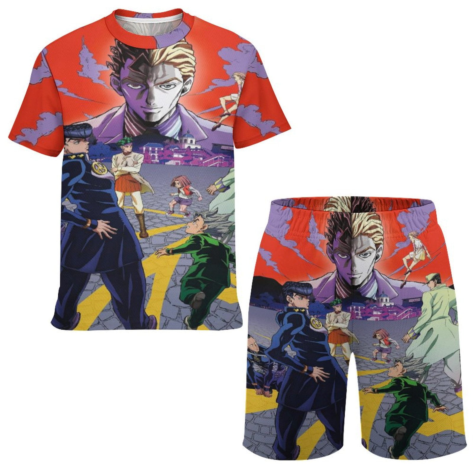 JoJo's Bizarre Adventure Boys Girls Short Sleeve Mesh T-Shirt And ...