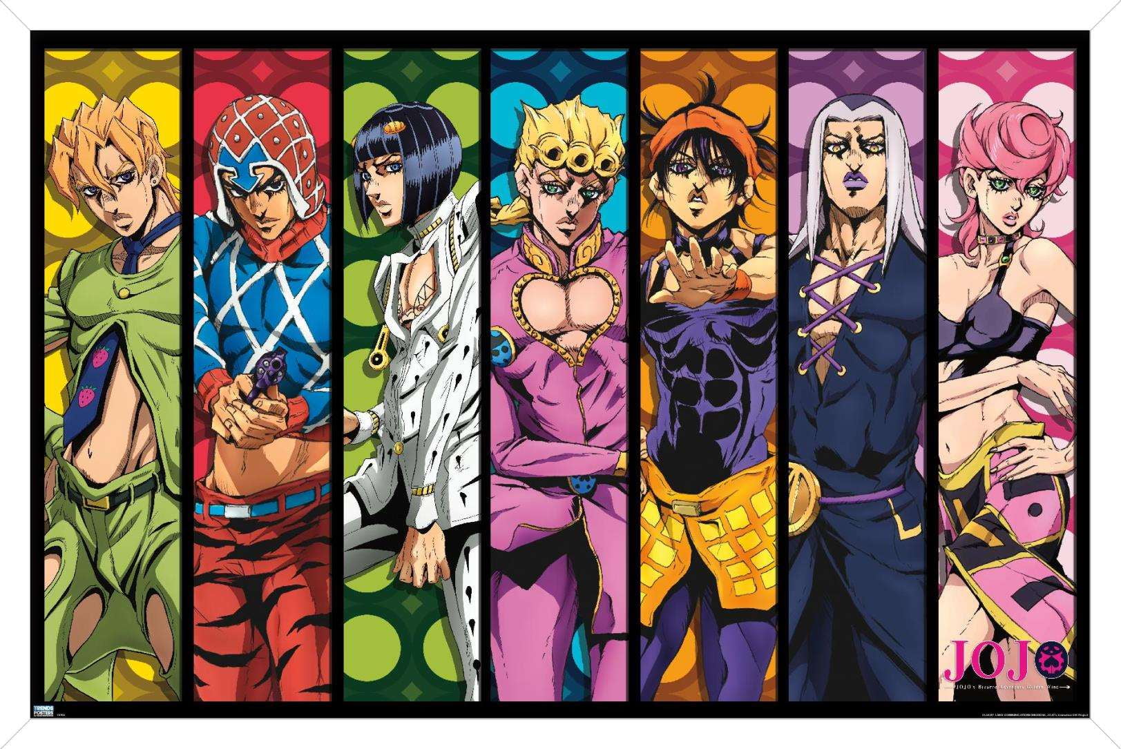 JoJo's Bizarre Adventure - Group Wall Poster, 22.375" x 34", Framed ...