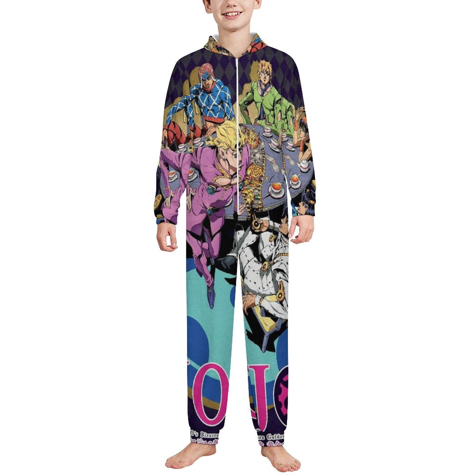 JoJo's Bizarre Adventure Kids Hooded Union Suit Pajama Soft Comfy Kids ...