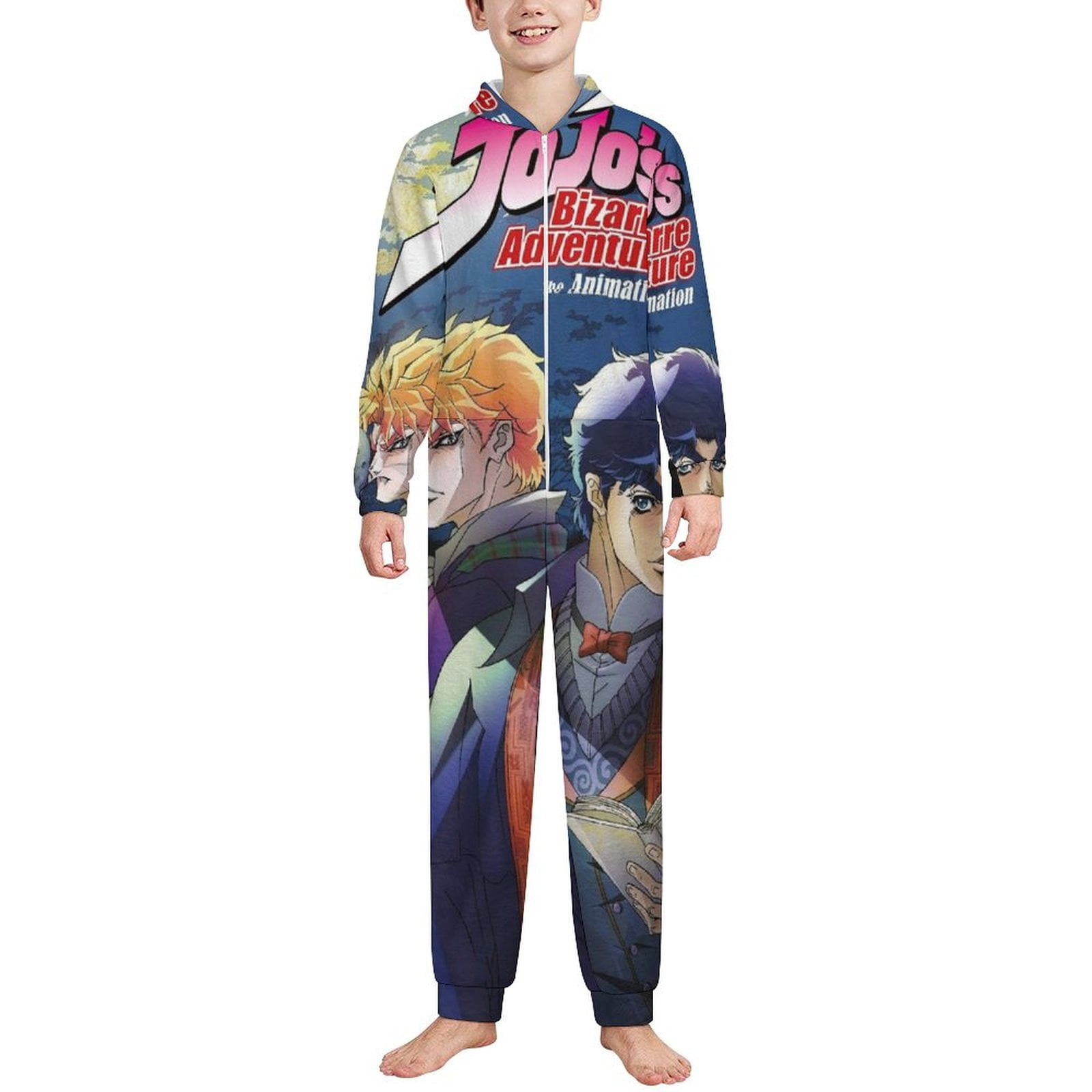 JoJo's Bizarre Adventure Kids Hooded Union Suit Pajama Soft Comfy Kids ...
