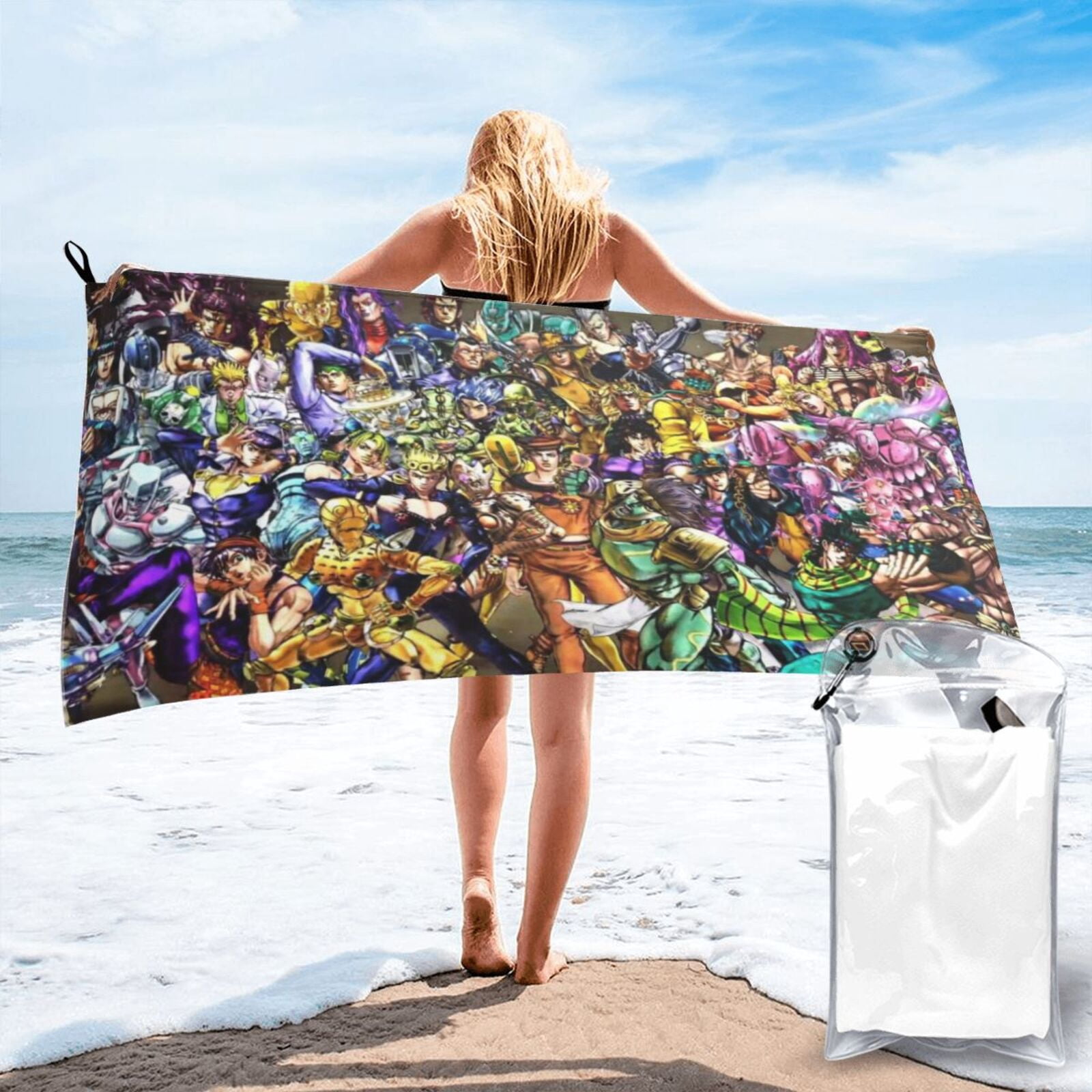 JoJo's Bizarre Adventure Microfiber Beach Towel Oversized Lightweight ...