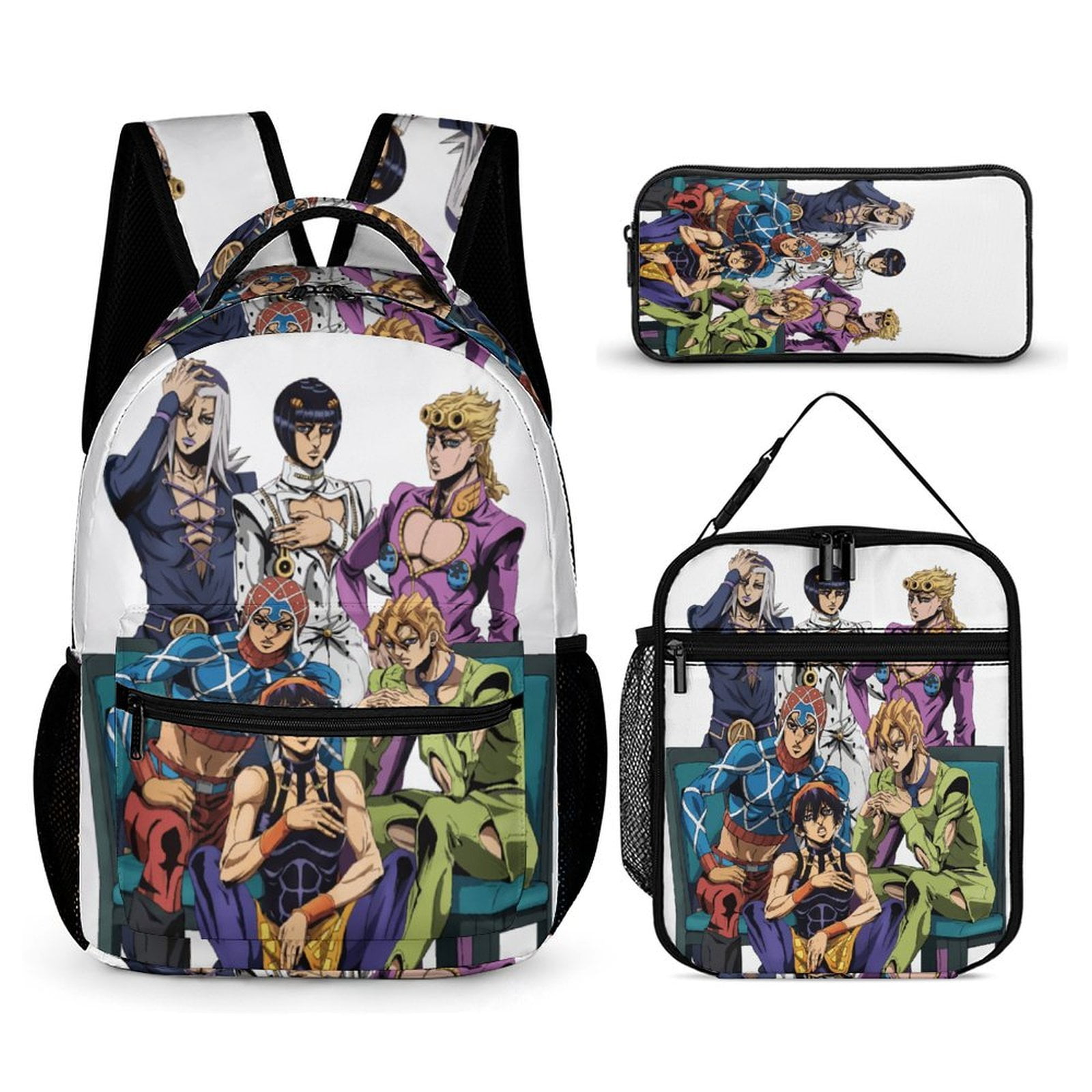 JoJo's Bizarre Adventure Schoolbag 3 Piece Set with Lunch Tote & Pencil ...