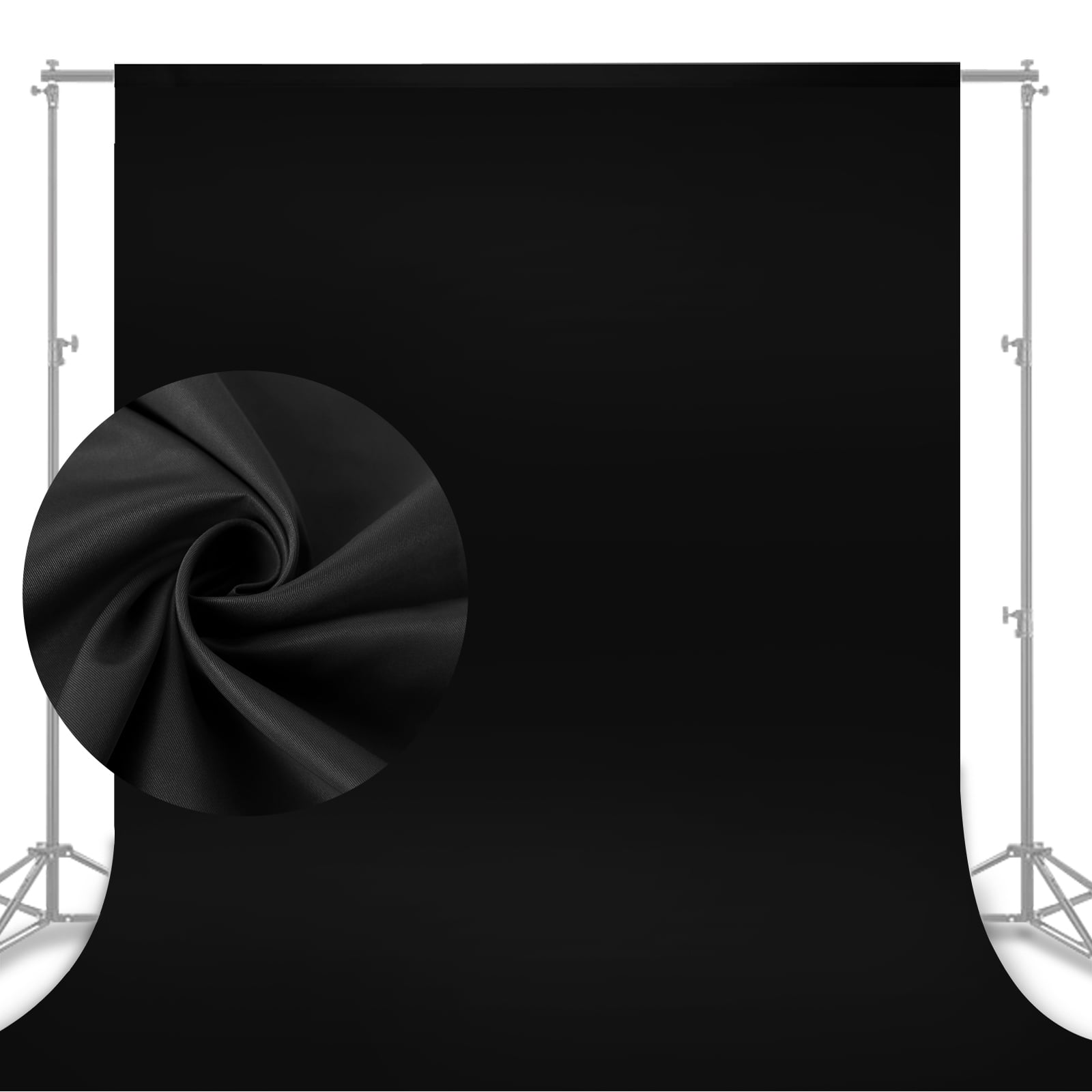 JoJocom 10 x 7 FT Black Backdrop Background for Photography, High ...