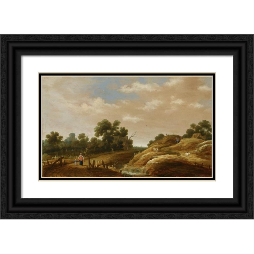 Joachim Govertsz Camphuysen 18x12 Black Ornate Wood Framed Double ...