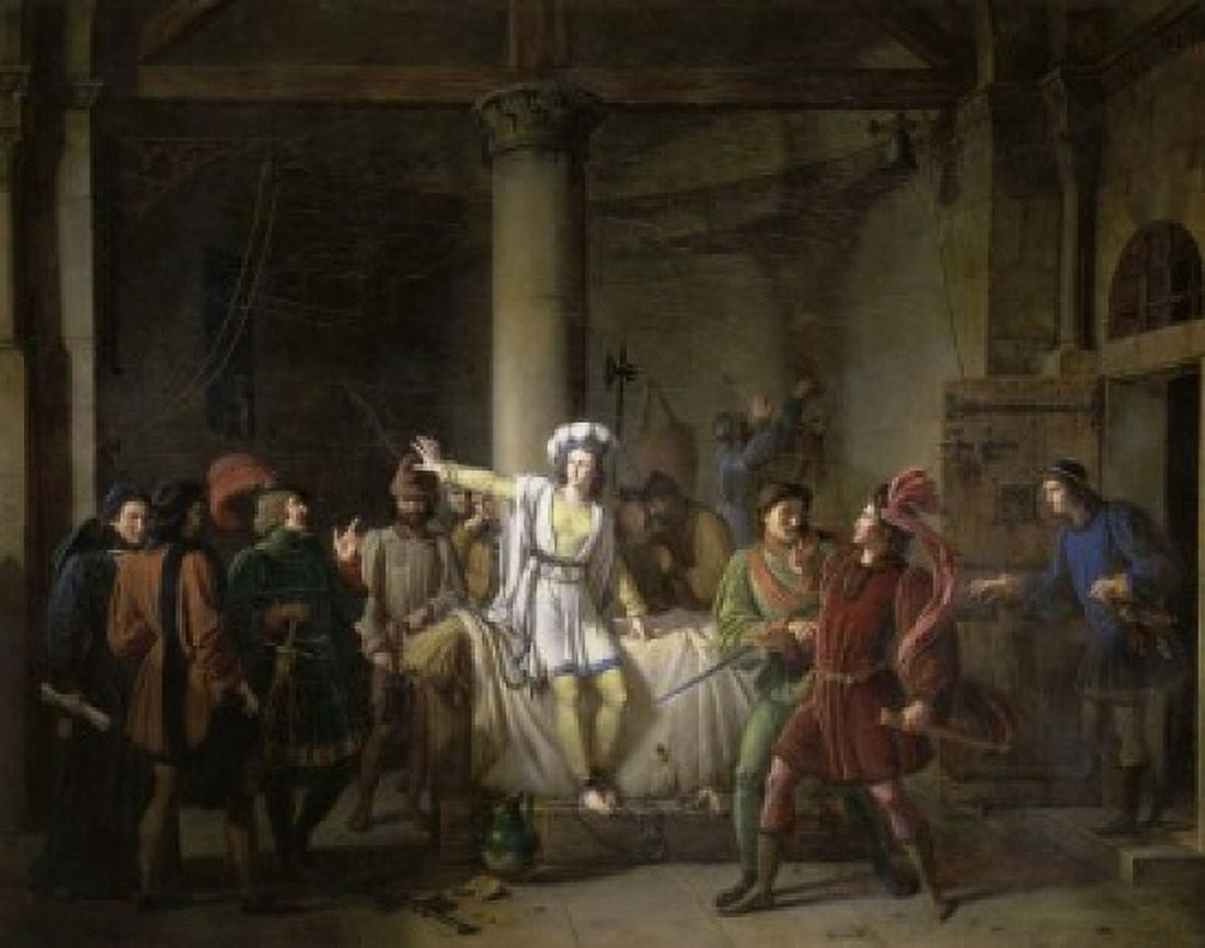 Joan of Arc in the Prison of Rouen, 1819, Pierre Henri Revoil (1776 ...
