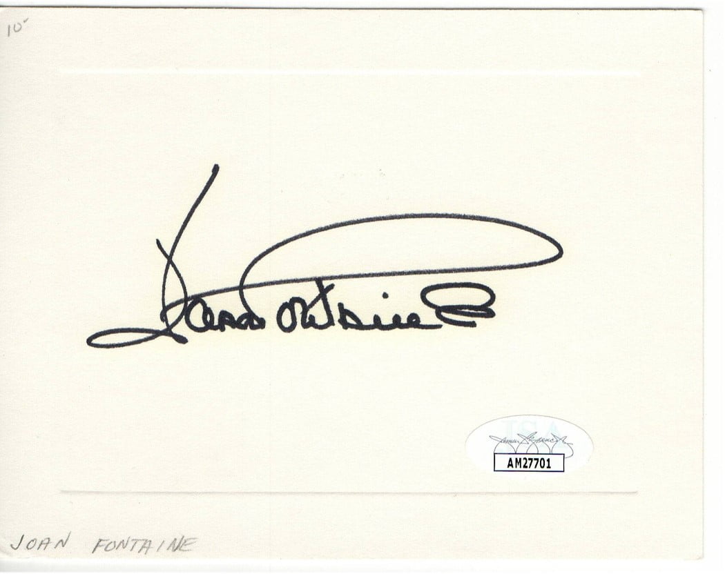 Joan Fontaine Signed Autographed Cut Signature Hollywood Legend JSA AM27701 - Walmart.com