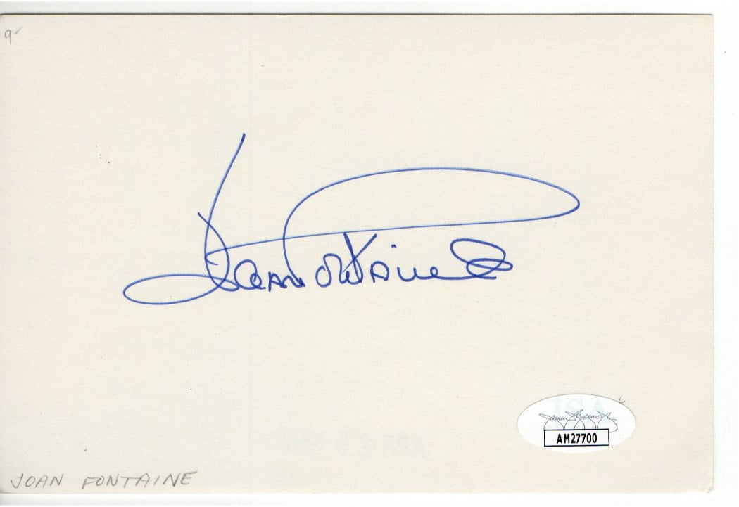 Joan Fontaine Signed Autographed Index Card Hollywood Legend JSA AM27700 - Walmart.com
