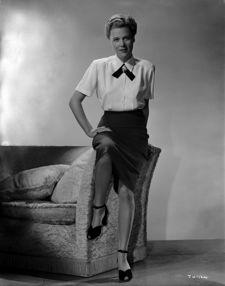 Joan Harrison on a Formal Dress sitting on an Armrest Photo Print (8 x ...