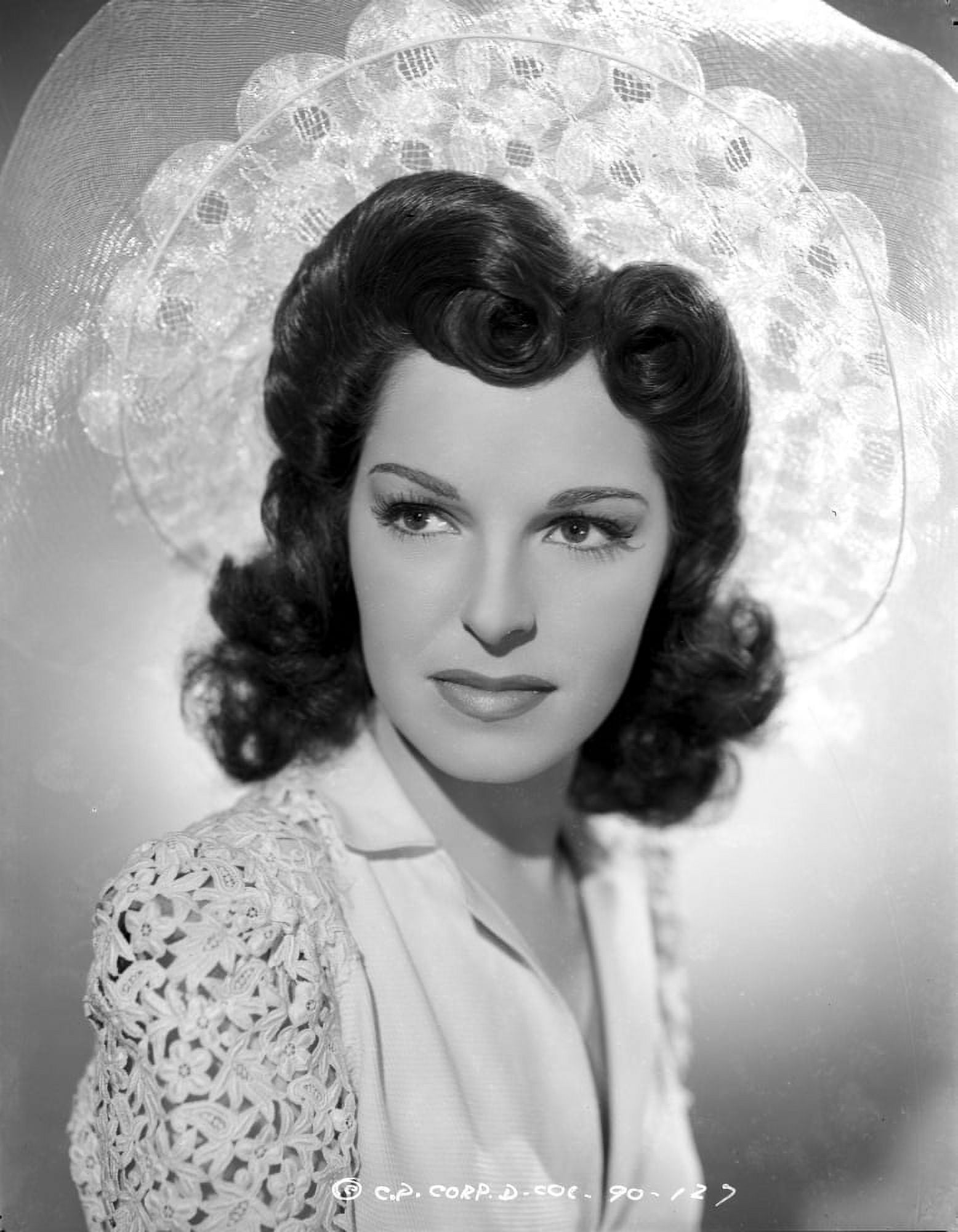 Joan Merrill wearing a White Blouse with Hat in Portrait Photo Print (8 ...