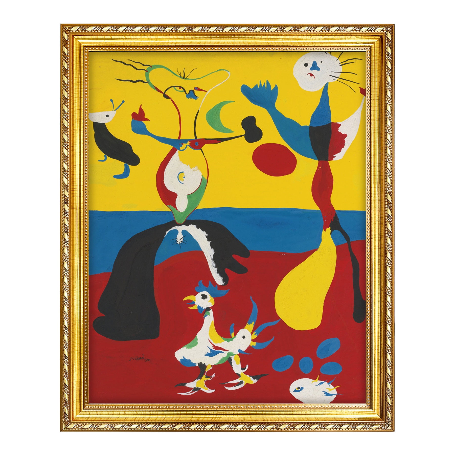Joan Miro Famer And His Wife Joan Miro Wall Art Framed Miro Art Wall ...