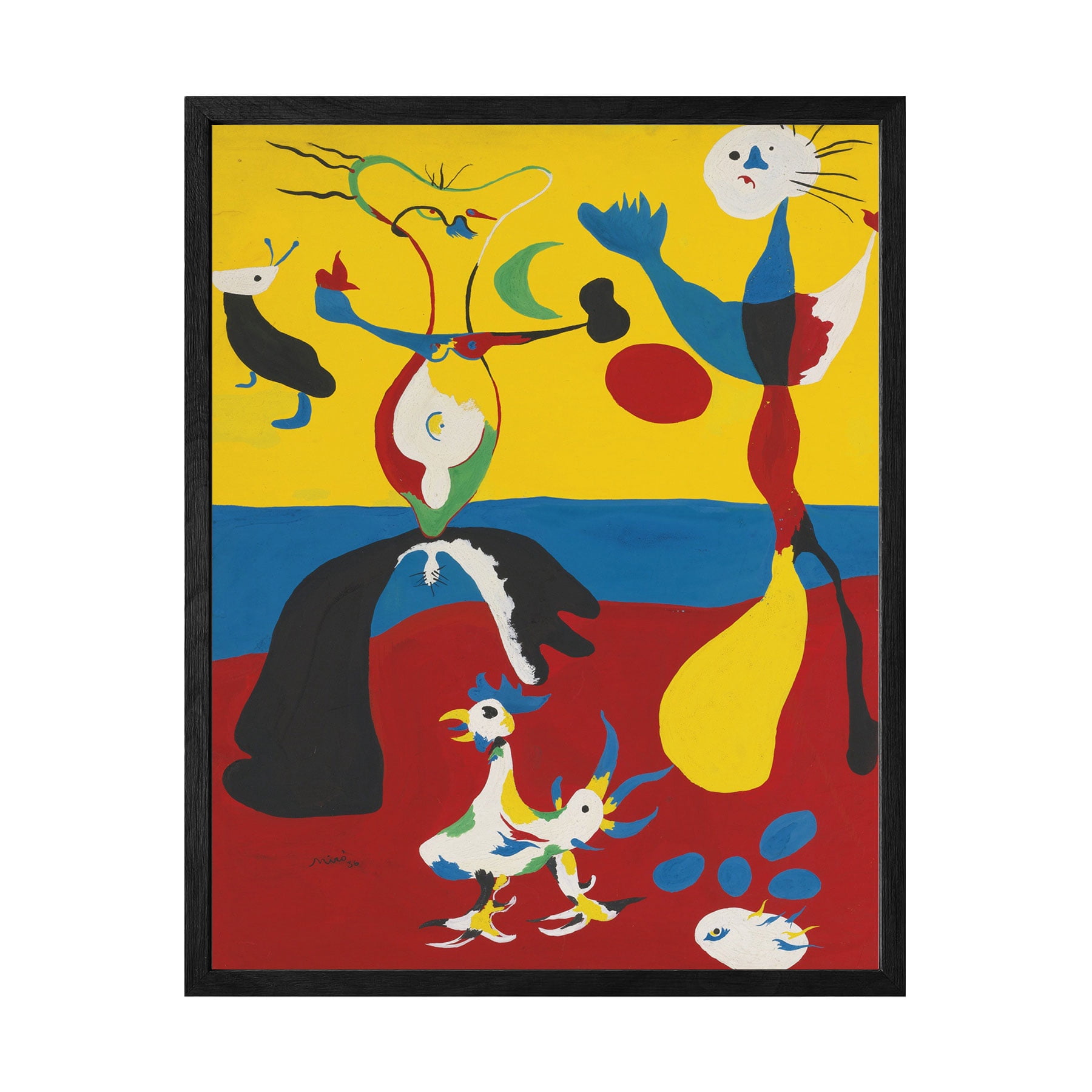 Joan Miro Famer And His Wife Joan Miro Wall Art Framed Miro Art Wall ...