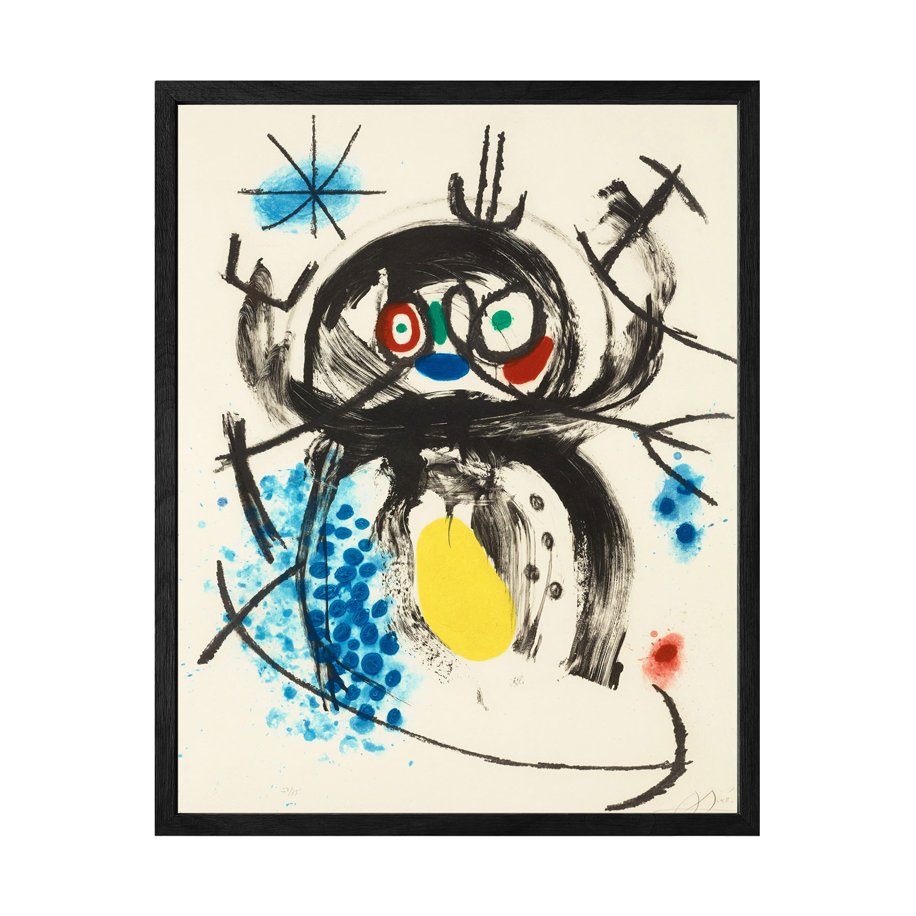 Joan Miro Motorist With Moustache Joan Miro Wall Art Framed Miro Art ...