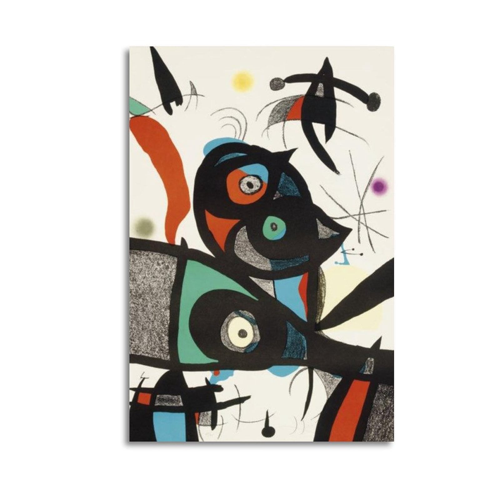 Joan Miro Poster Decoration Vibrant High-end Wall Posters Retro Room ...
