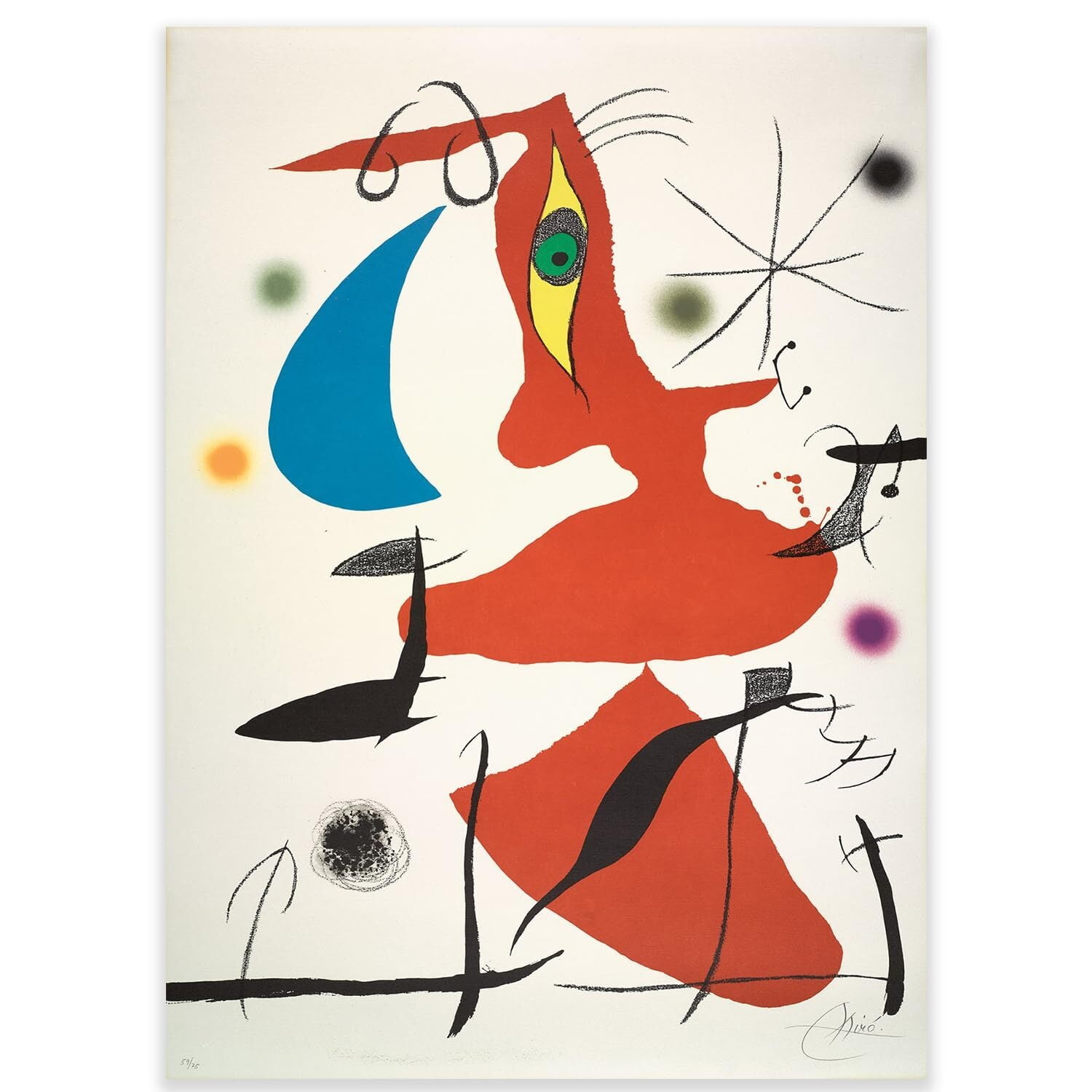 Joan Miro Prints Joan Miro Exhibition Wall Art Graffiti Canvas Painting ...