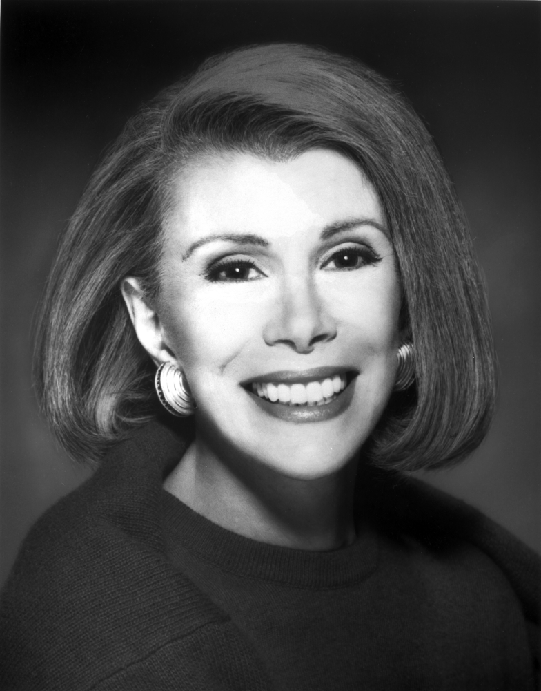 Joan Rivers Showing a Big Smile with Earrings in a Classic Portrait ...
