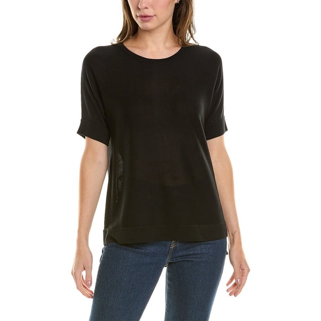 Joan Vass New York womens Joan Vass Elbow-Sleeve Pullover, XS, Black ...