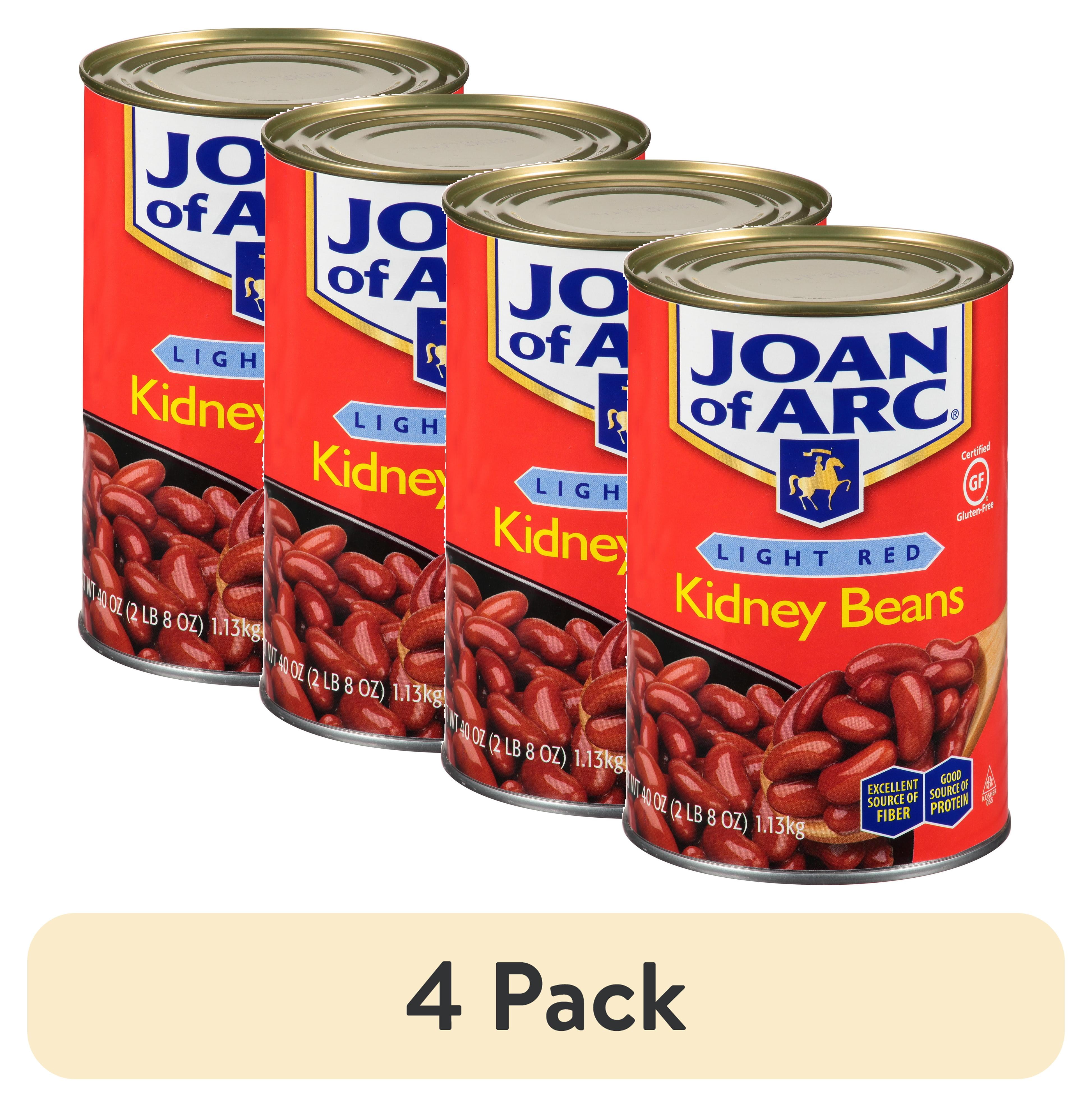 (4 pack) Joan of Arc Light Red Kidney Beans, Gluten-Free, 40 oz Can ...