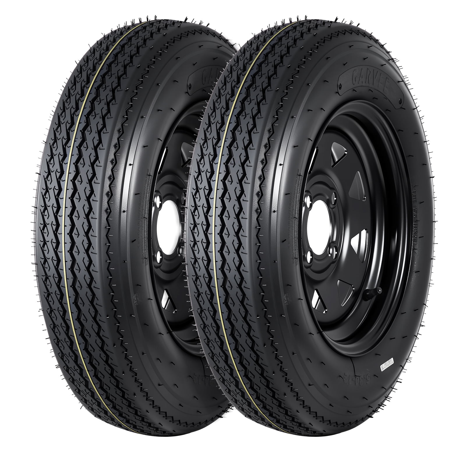 JoanKaren 2 Pack 5.30-12 Trailer Tires with 12" Rims,Load Range C 6PR ...