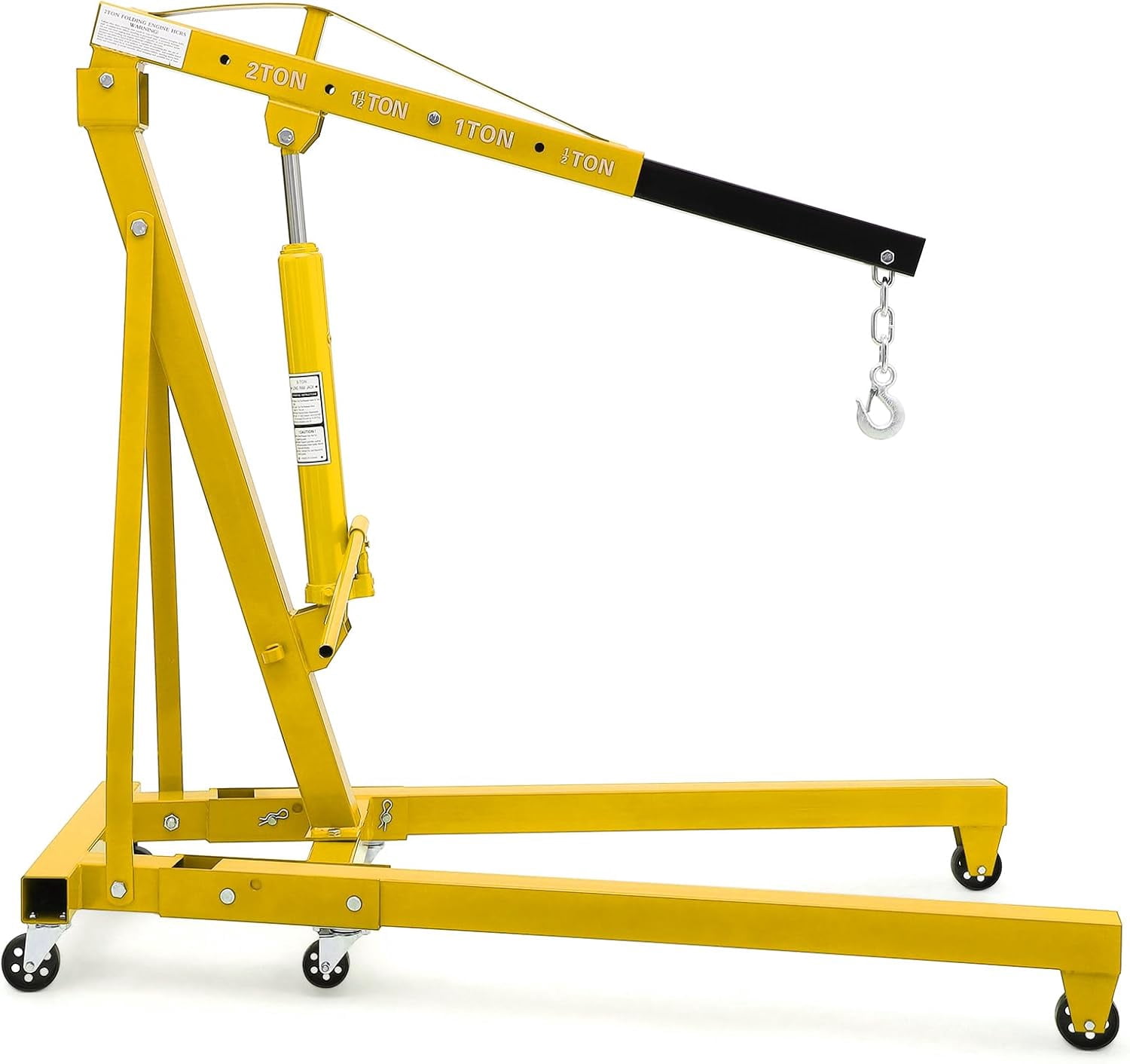 JoanKaren 2 Ton Folding Hydraulic Engine Hoist,Heavy-Duty Engine Shop ...