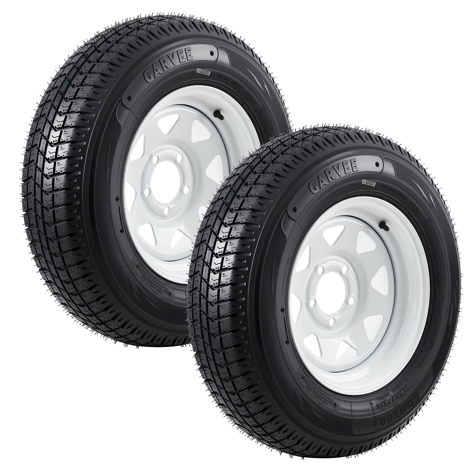 JoanKaren 2 pack ST205/75D14 Trailer Tire and Wheel Assembly,Load Range ...