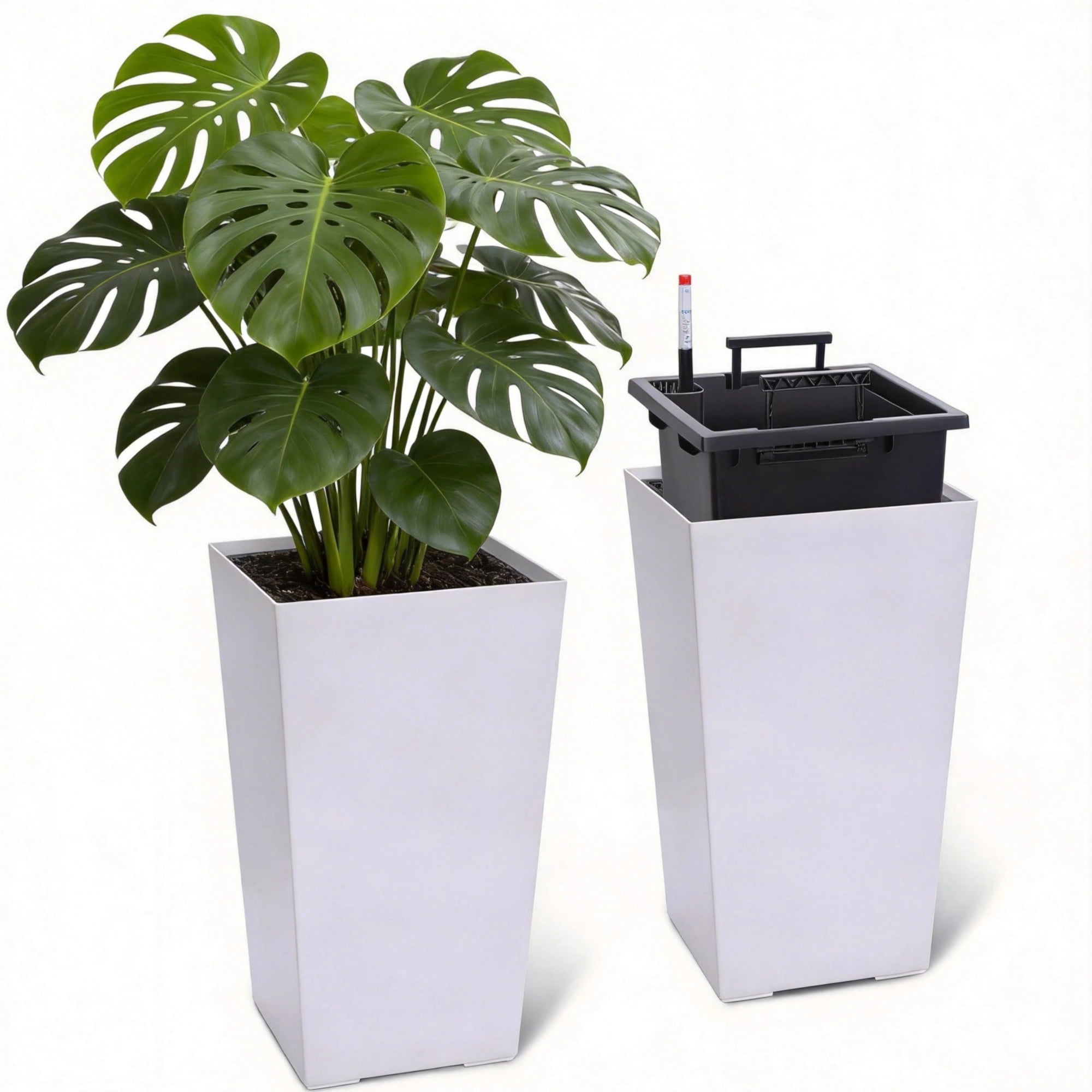 JoanKaren 22.5 Inch Tall Planters Set of 2,Indoor＆ Outdoor Self ...
