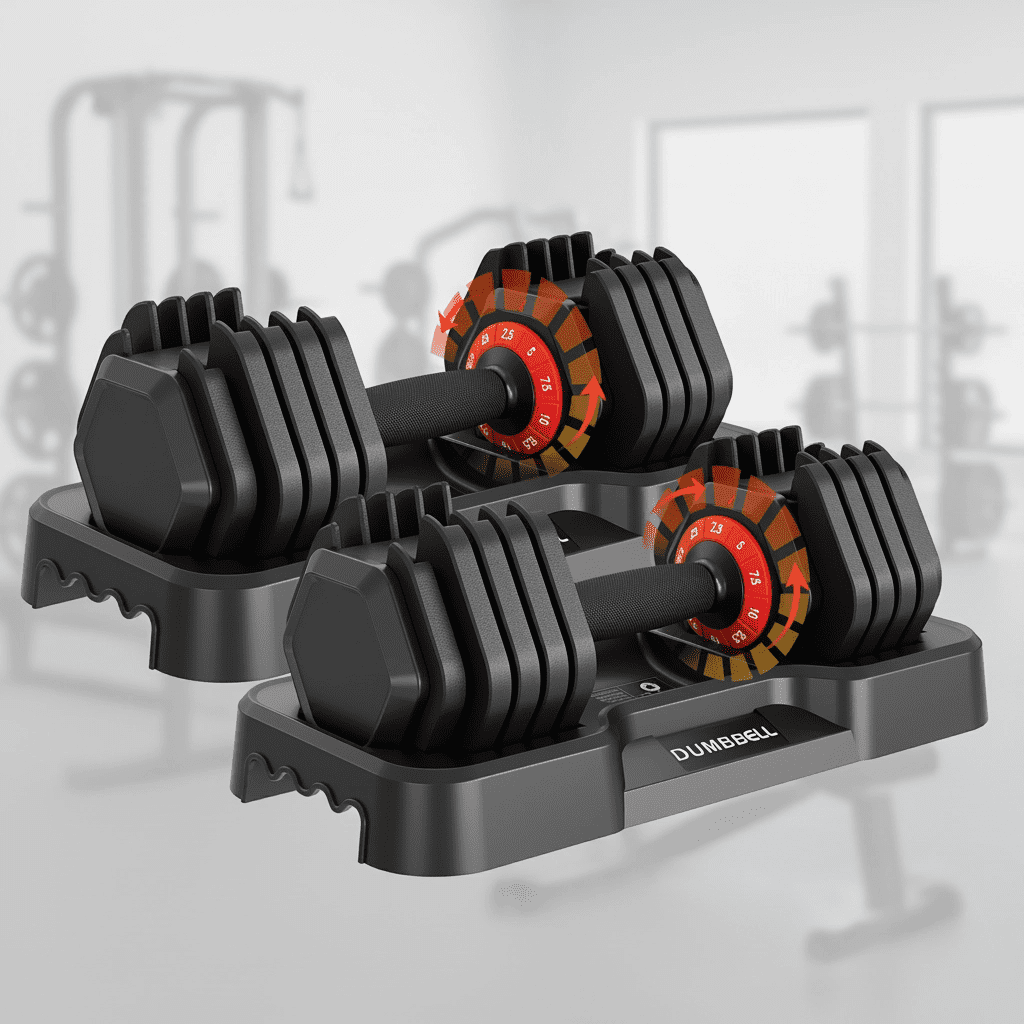 JoanKaren 25lbs (1 Pair) Adjustable Dumbbells Set,Fast Adjust 9 in 1 ...