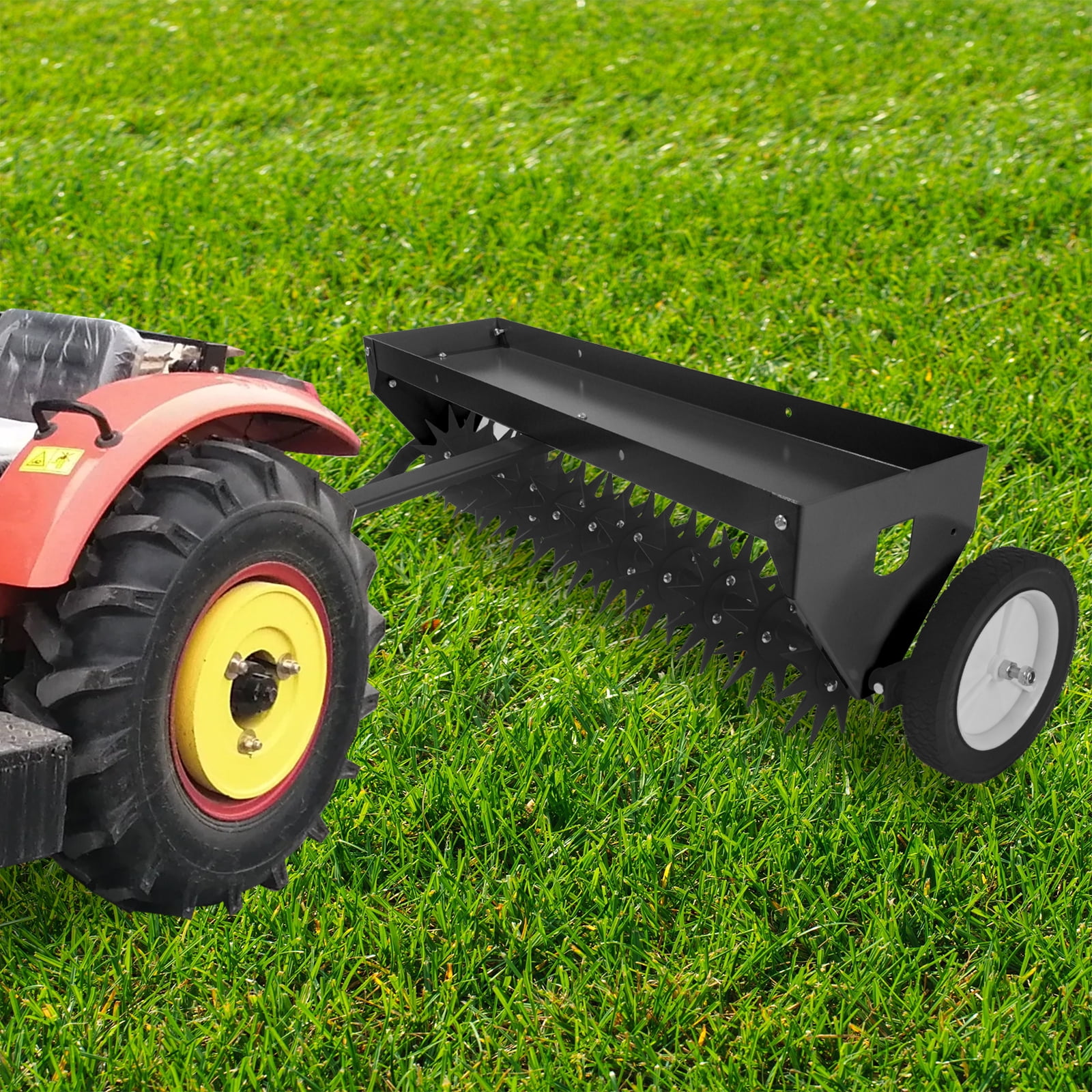 JoanKaren 40" Tow Behind Plug Aerator with Steel Teeth,Transport Wheels ...