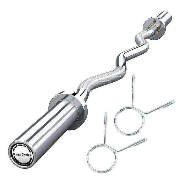 JoanKaren 47" Olympic EZ Curl Barbell Bar with 2 Collars,500lbs ...