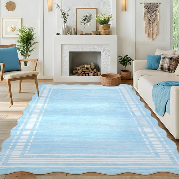 JoanKaren 8'x10' Modern Area Rugs,Indoor Scalloped Washable Abstract ...