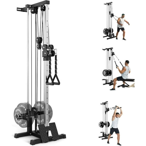 JoanKaren Wall Mount Cable Station,Dual Pulley Crossover System with 19 ...