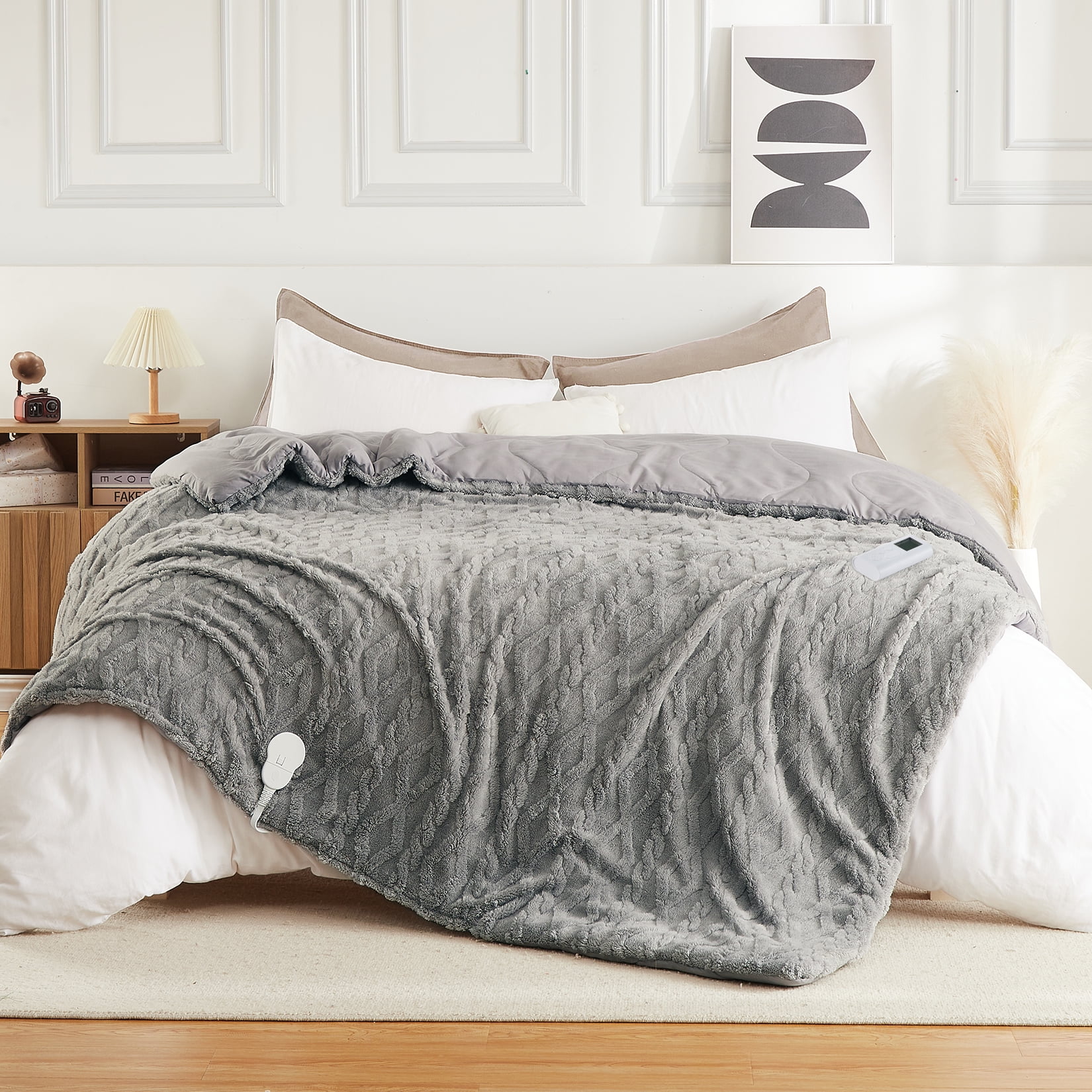 JoanKaren Electric Heated Blanket King Size 104"x90",6 Heat Levels & 2 ...