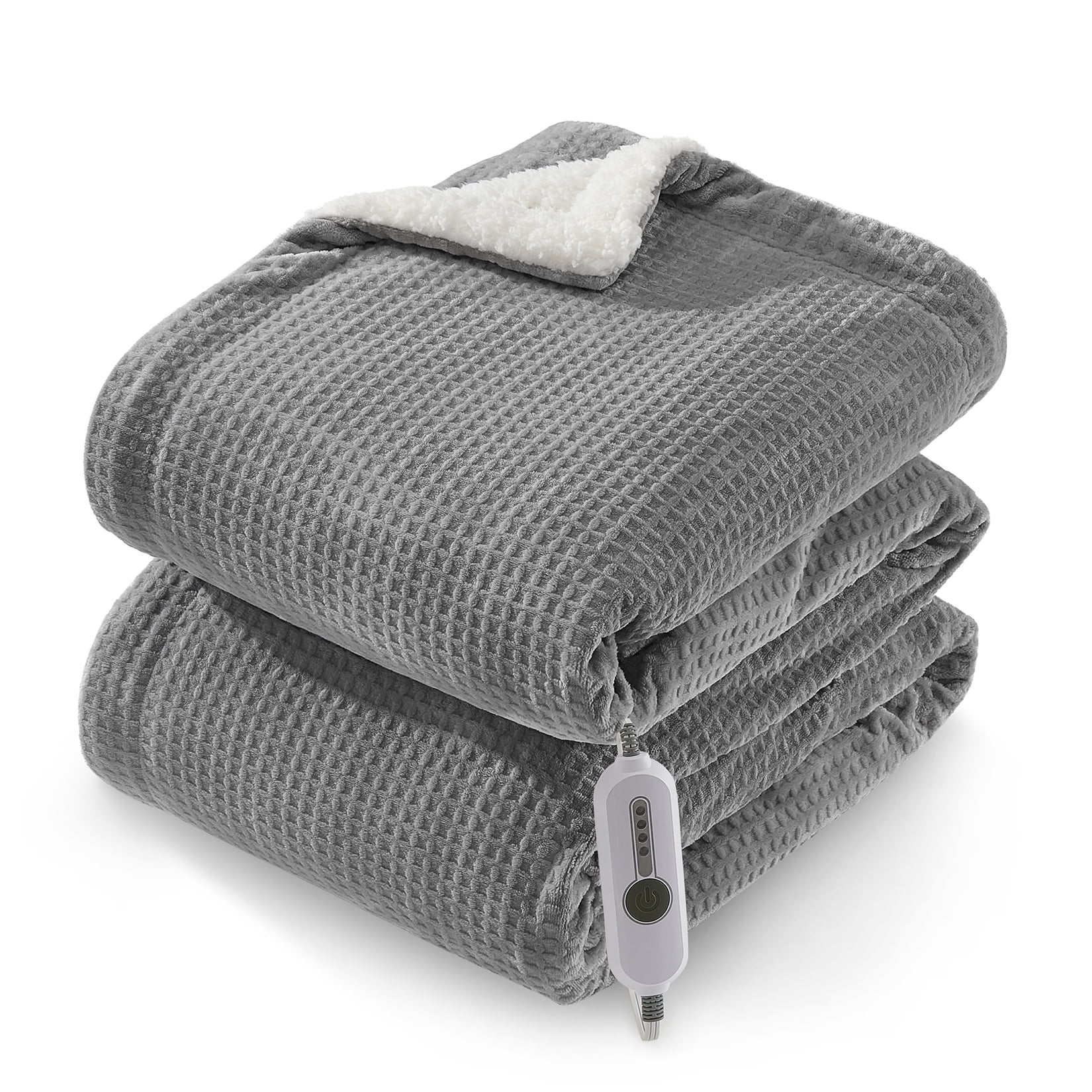 JoanKaren Heated Electric Blanket Throw,50"x60" Waffle Heating Throws ...