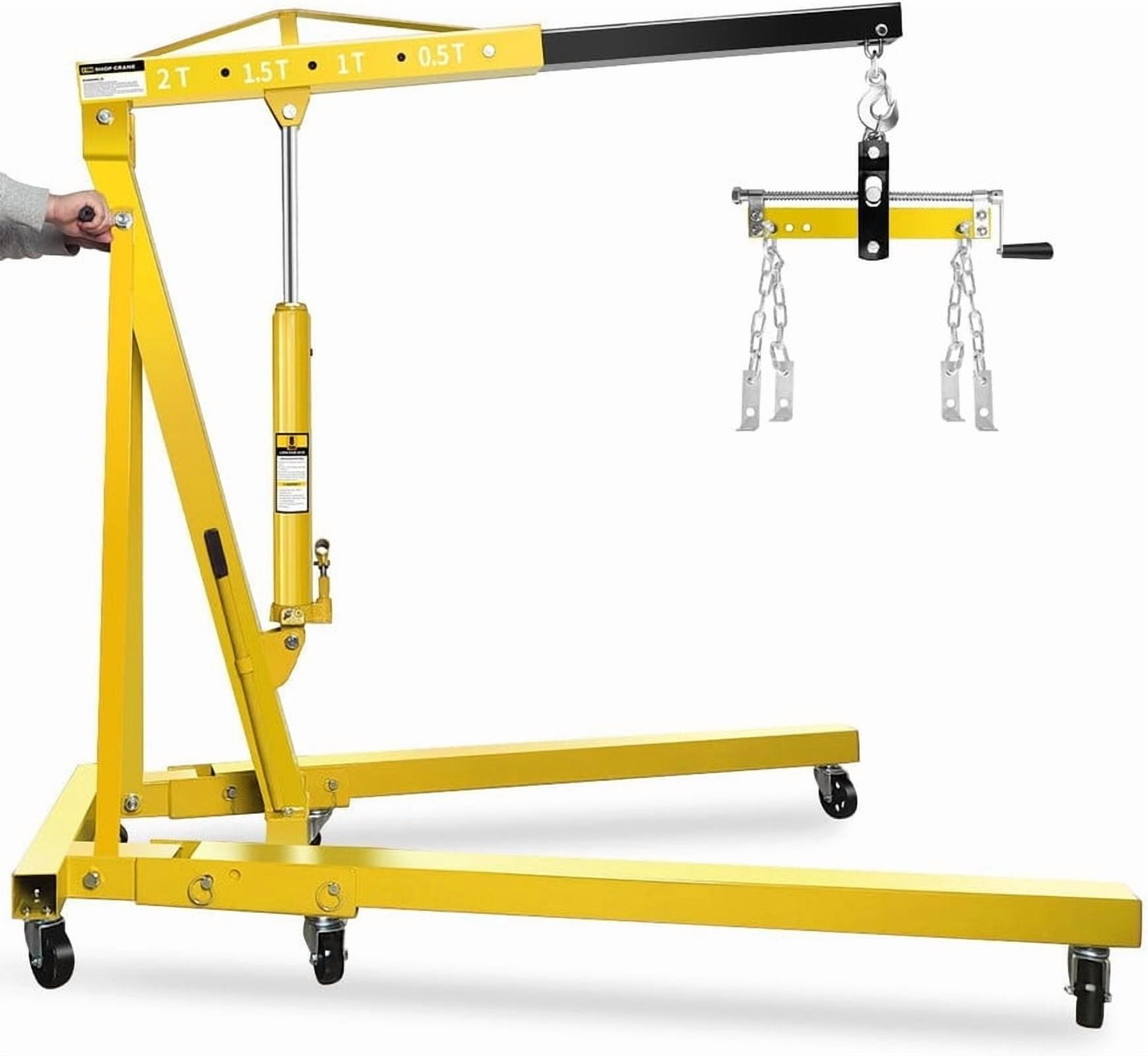 JoanKaren Hydraulic Engine Hoist,2 Ton Max,Heavy Duty Cherry Picker ...