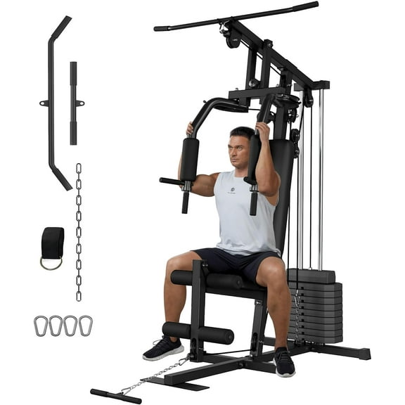 Fitvids LX750 Home Gym, 330 Lbs Resistance, 122.5 Lbs Weight Stack ...