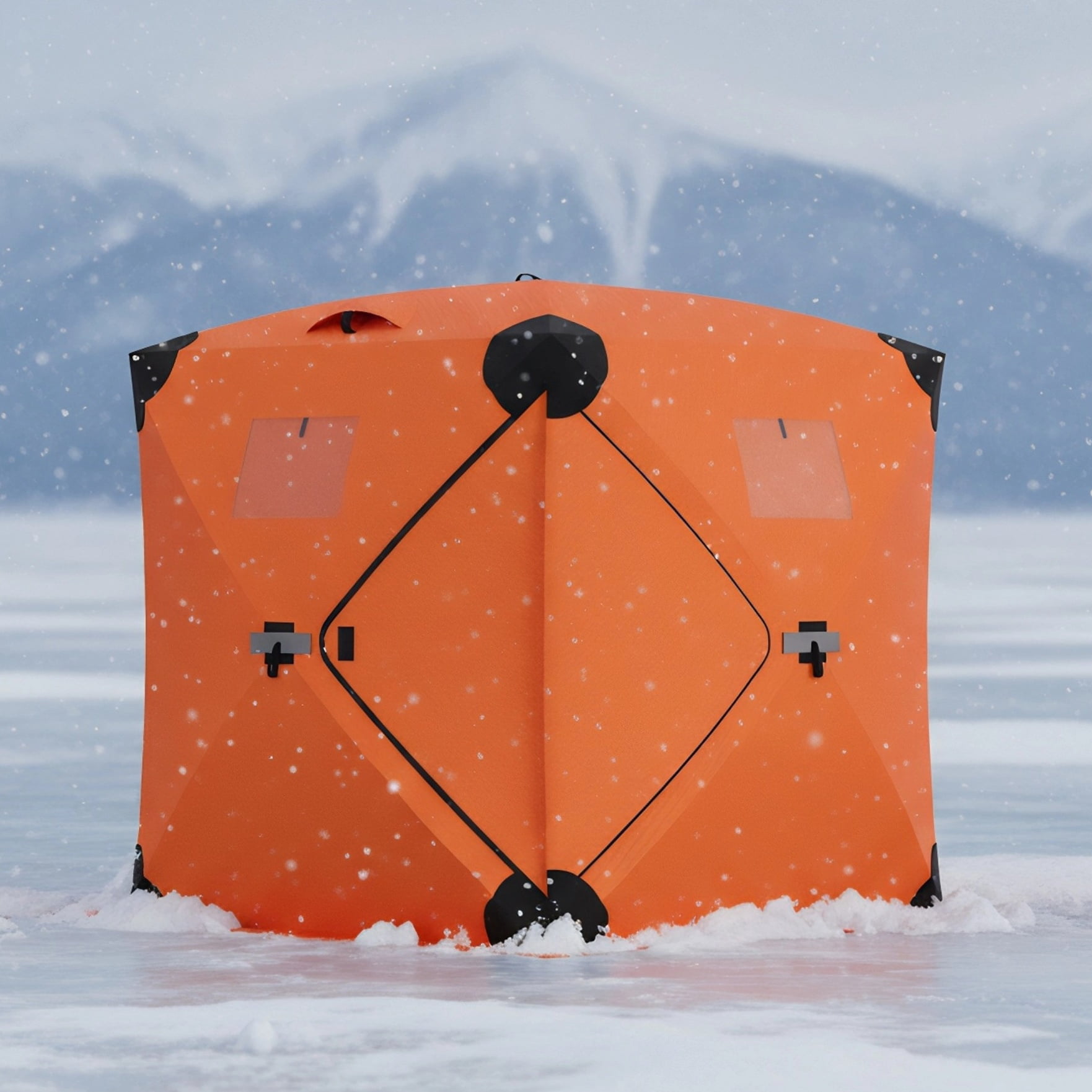 JoanKaren Pop Up Ice Fishing Tent,3-4 Person Insulated Mobile Ice ...