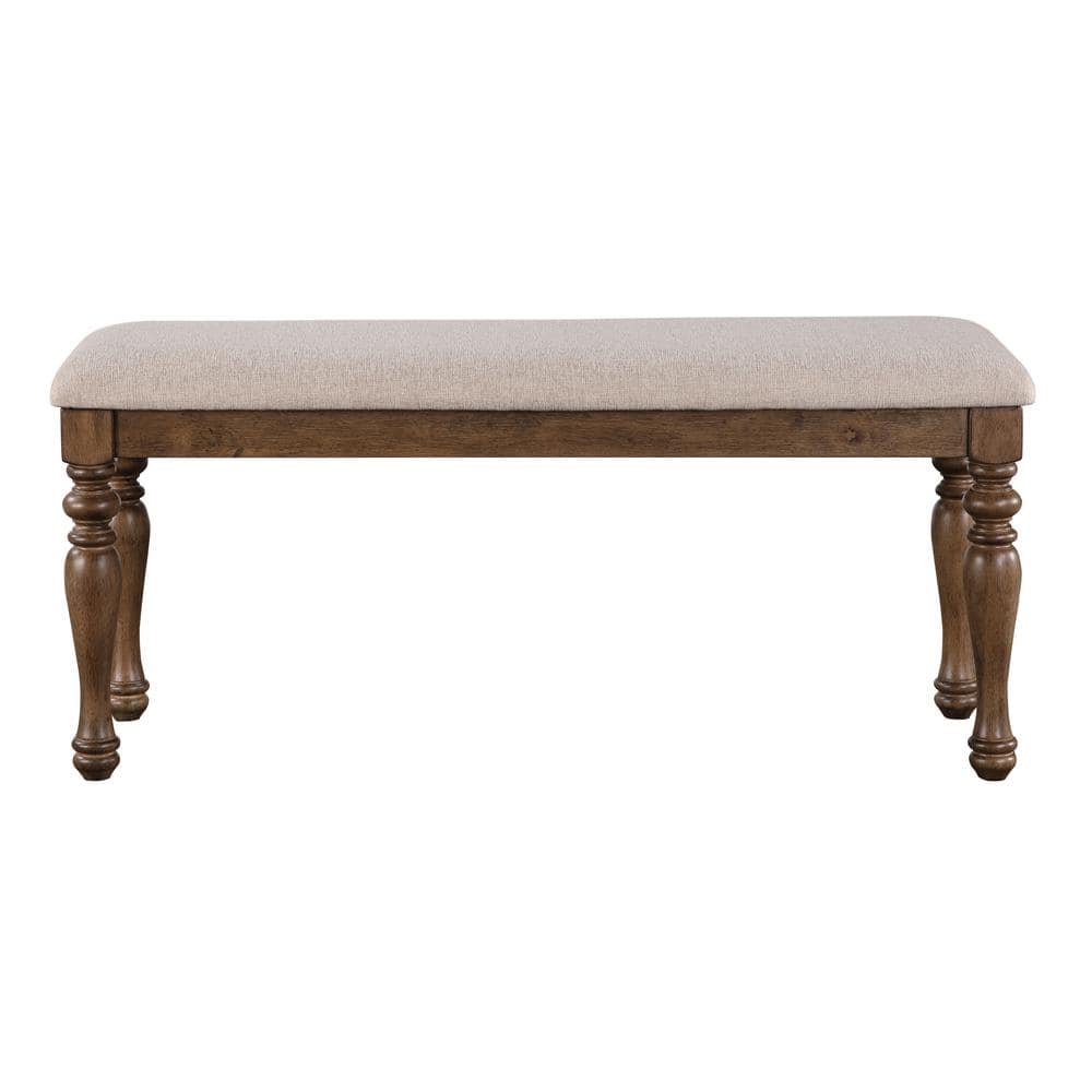 Joanna Caramel Upholstered Brown Bench 44 in. - Walmart.com
