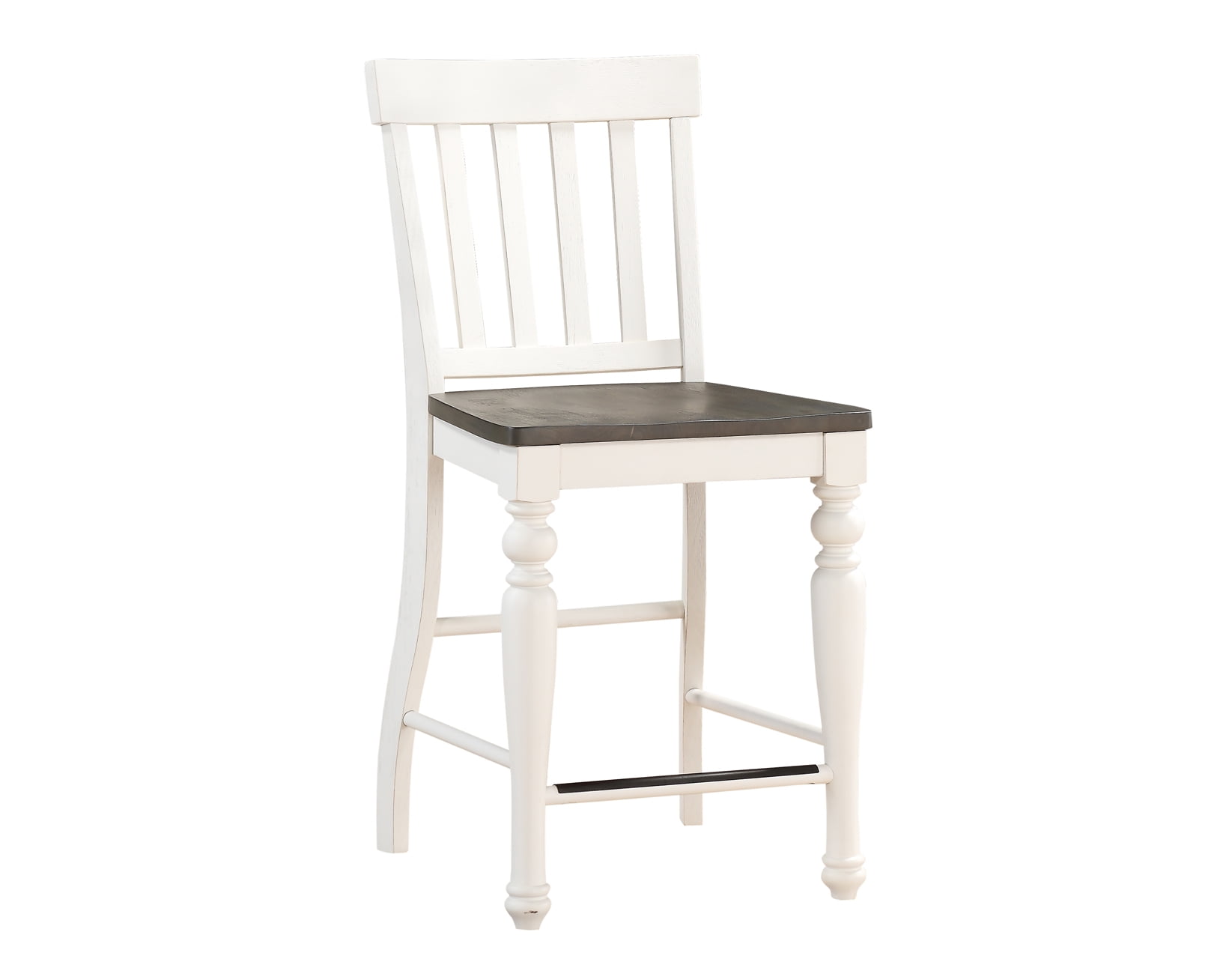 Joanna Counter Chairs - Set of 2 Two-Tone White Wood Bar Height Stools ...