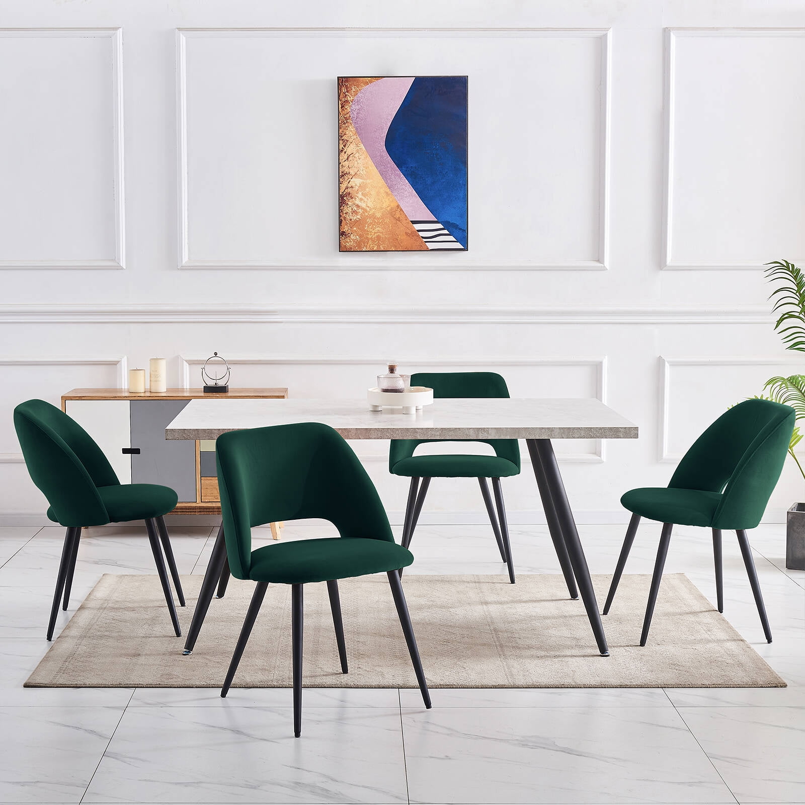 Joanwocth Modern Velvet Dining Chairs Upholstered Kitchen Chairs ...