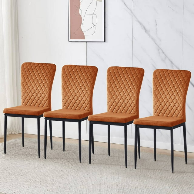 Joanwocth Velvet Armless Dining Chairs Ergonomic High Back for Kitchen ...