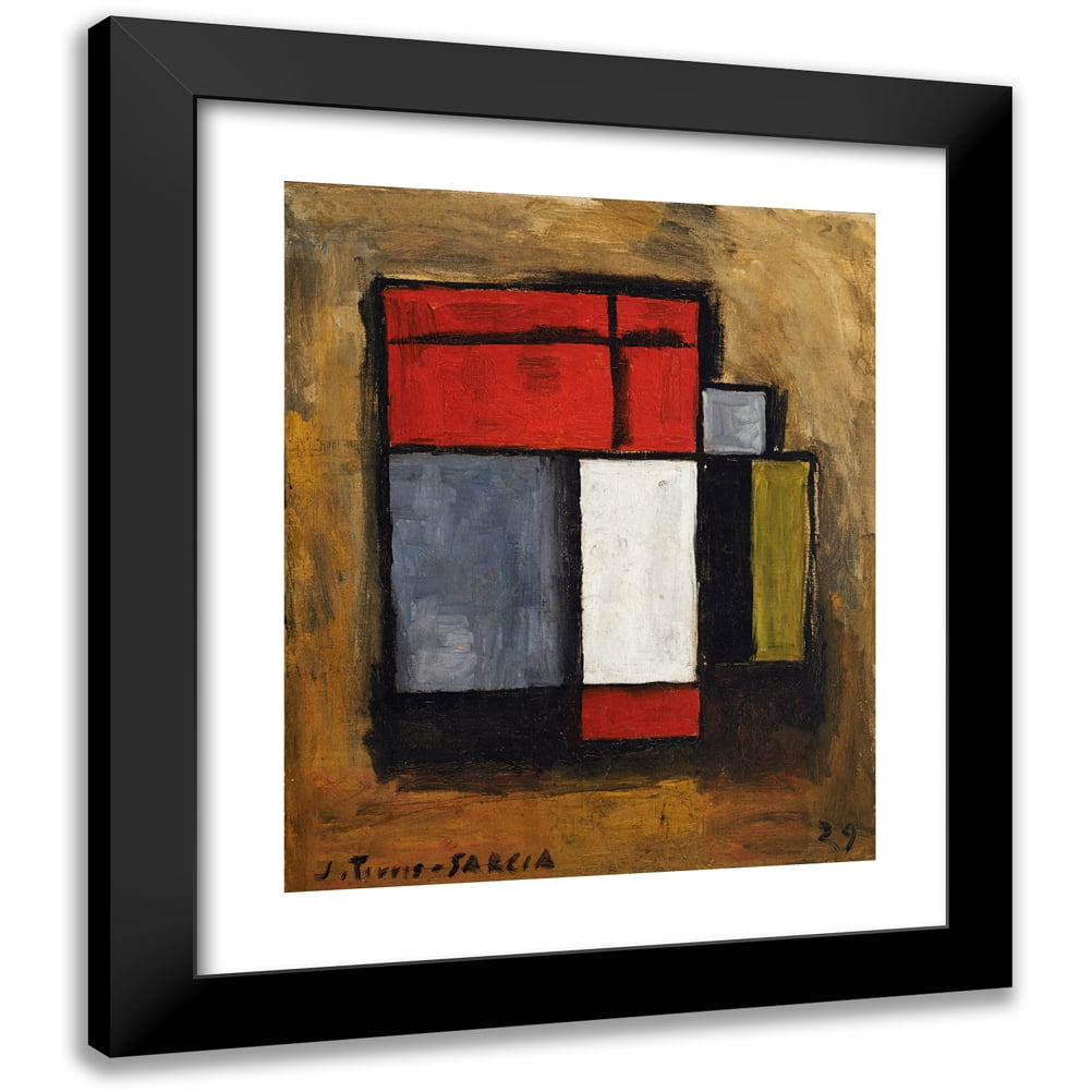 Joaquín Torres-García 15x18 Black Modern Framed Museum Art Print Titled - Abstract Forms (1929 ...