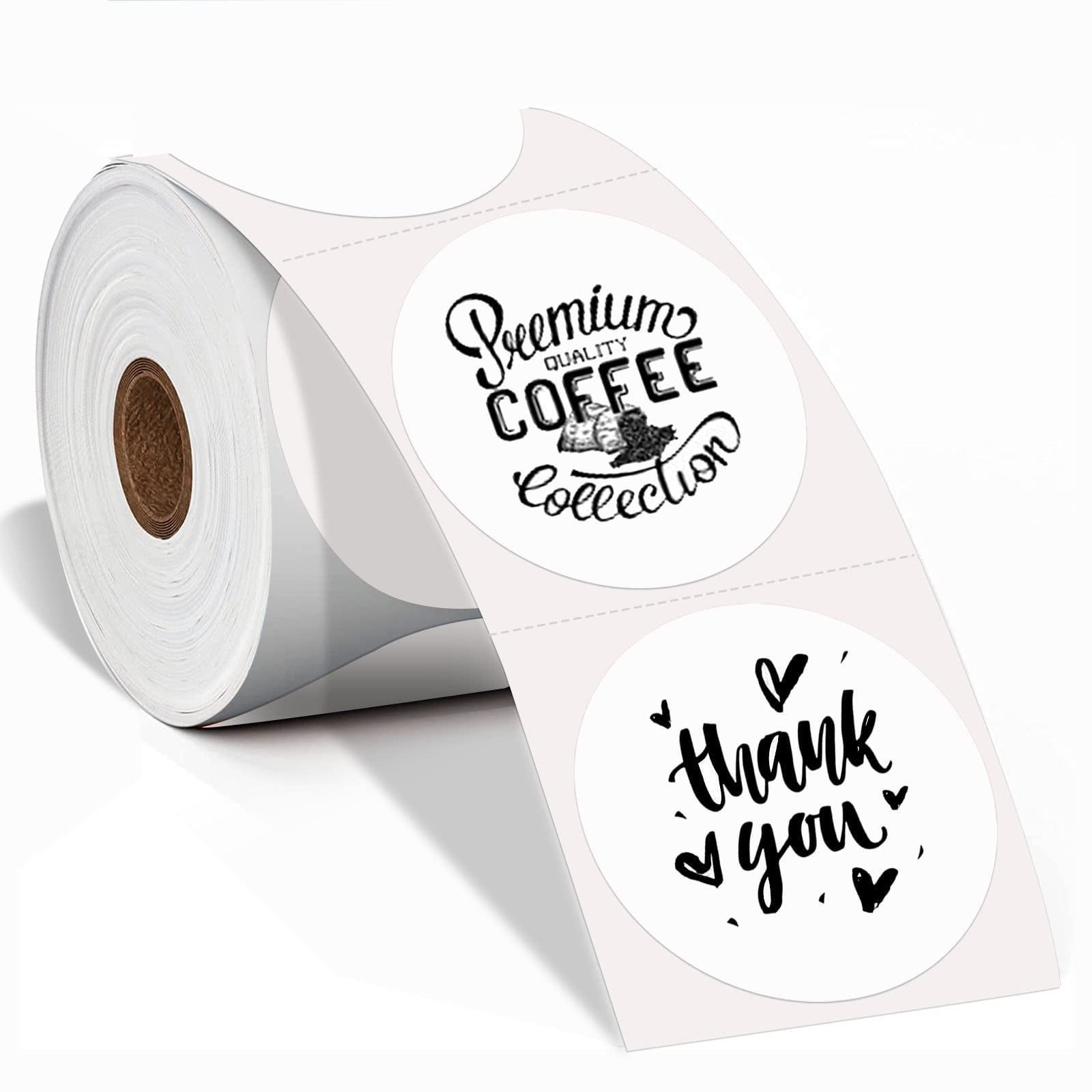 Joatuxul 2 Inch White Round Thermal Sticker Labels, Self-Adhesive ...