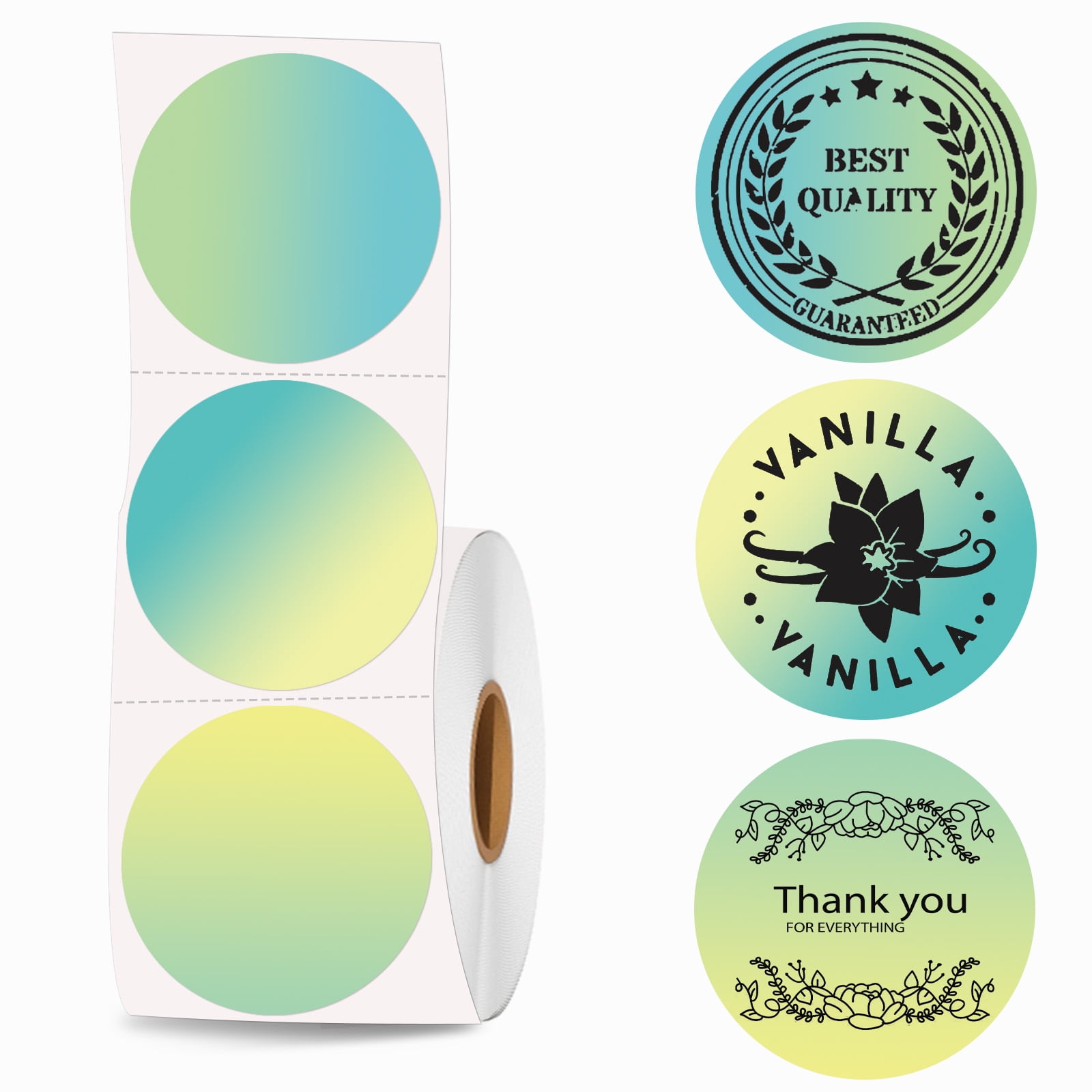 Joatuxul 2x2 inch Round Thermal Sticker, Self-Adhesive Round Direct ...