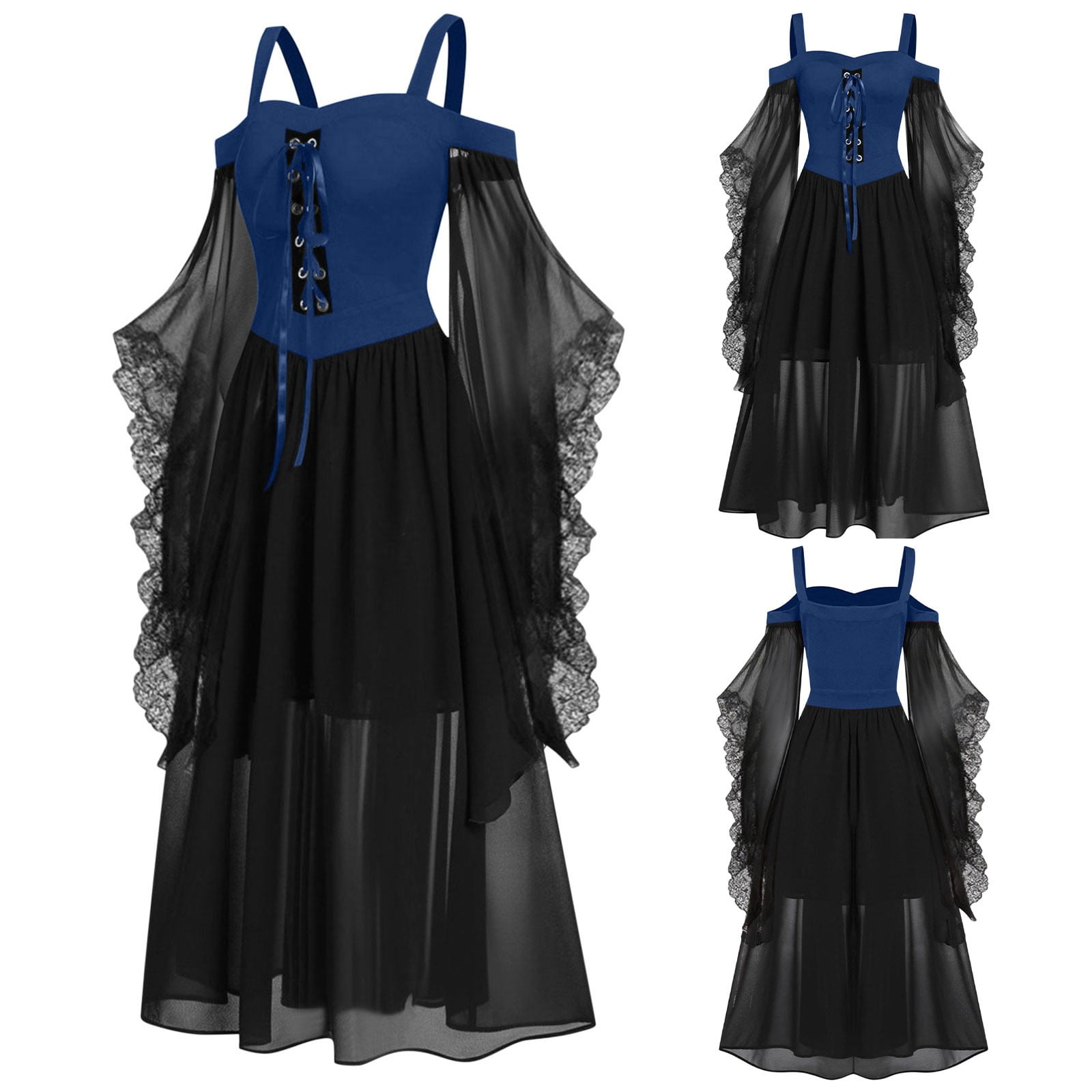 Joau Halloween Costume, Womens Gothic Witch Vampire Medieval Dress ...
