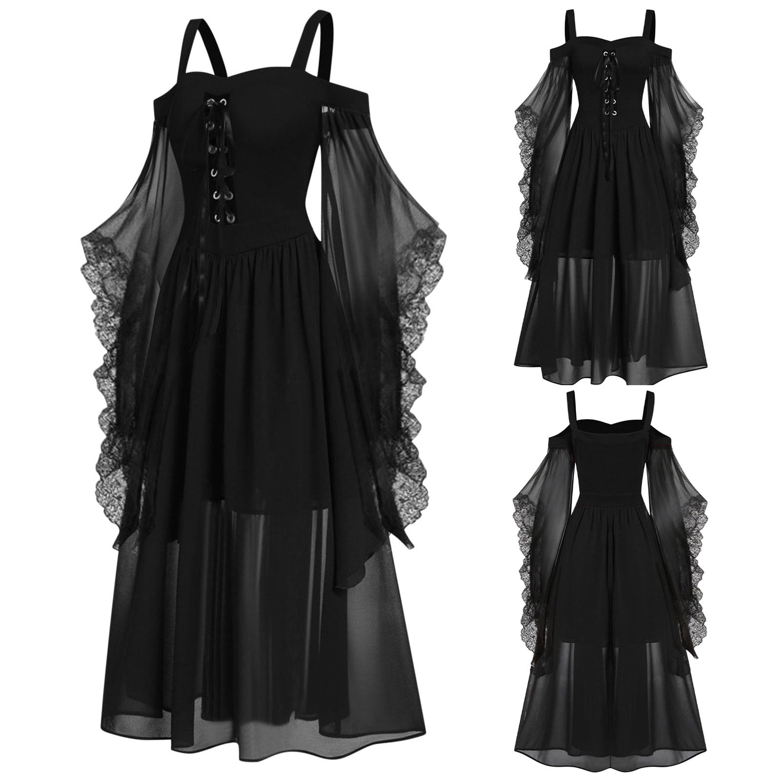Joau Halloween Costume, Womens Gothic Witch Vampire Medieval Dress ...
