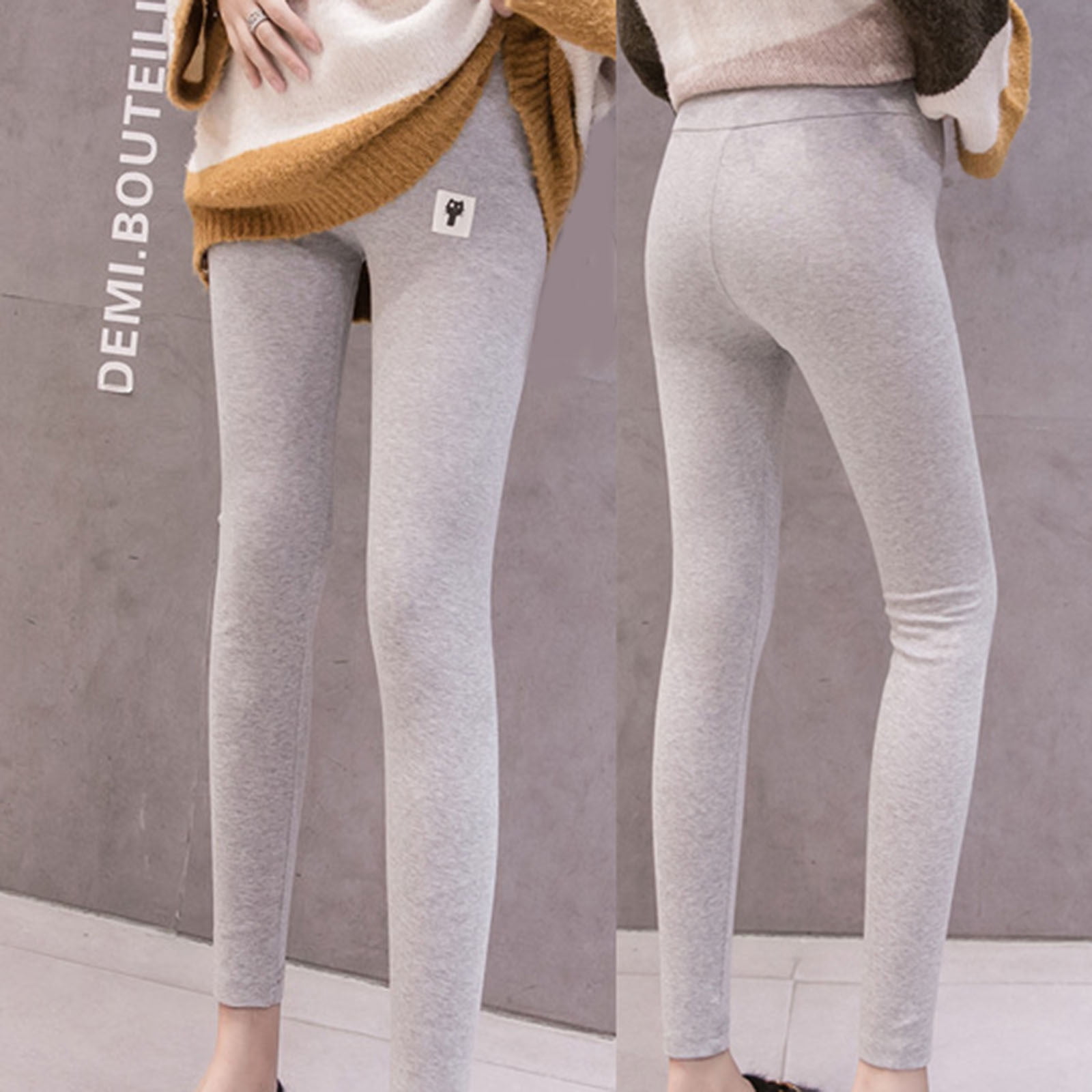 Joau Maternity Fleece Lined Leggings for Women Over The Belly Winter ...